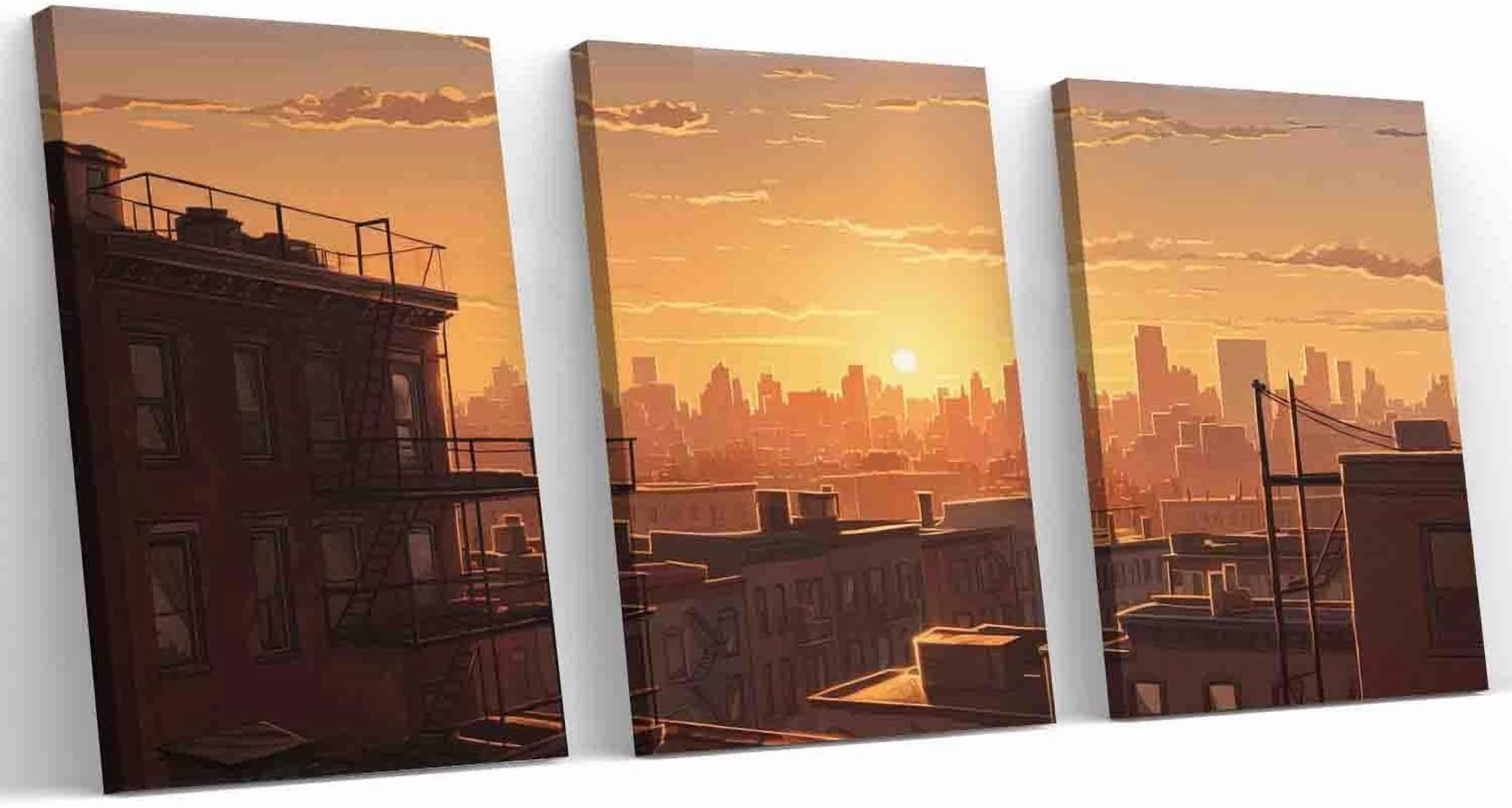 Moon Phases Triptych Canvas Wall Art for Dark Academia and Cottagecore Decor,for Home Office ...