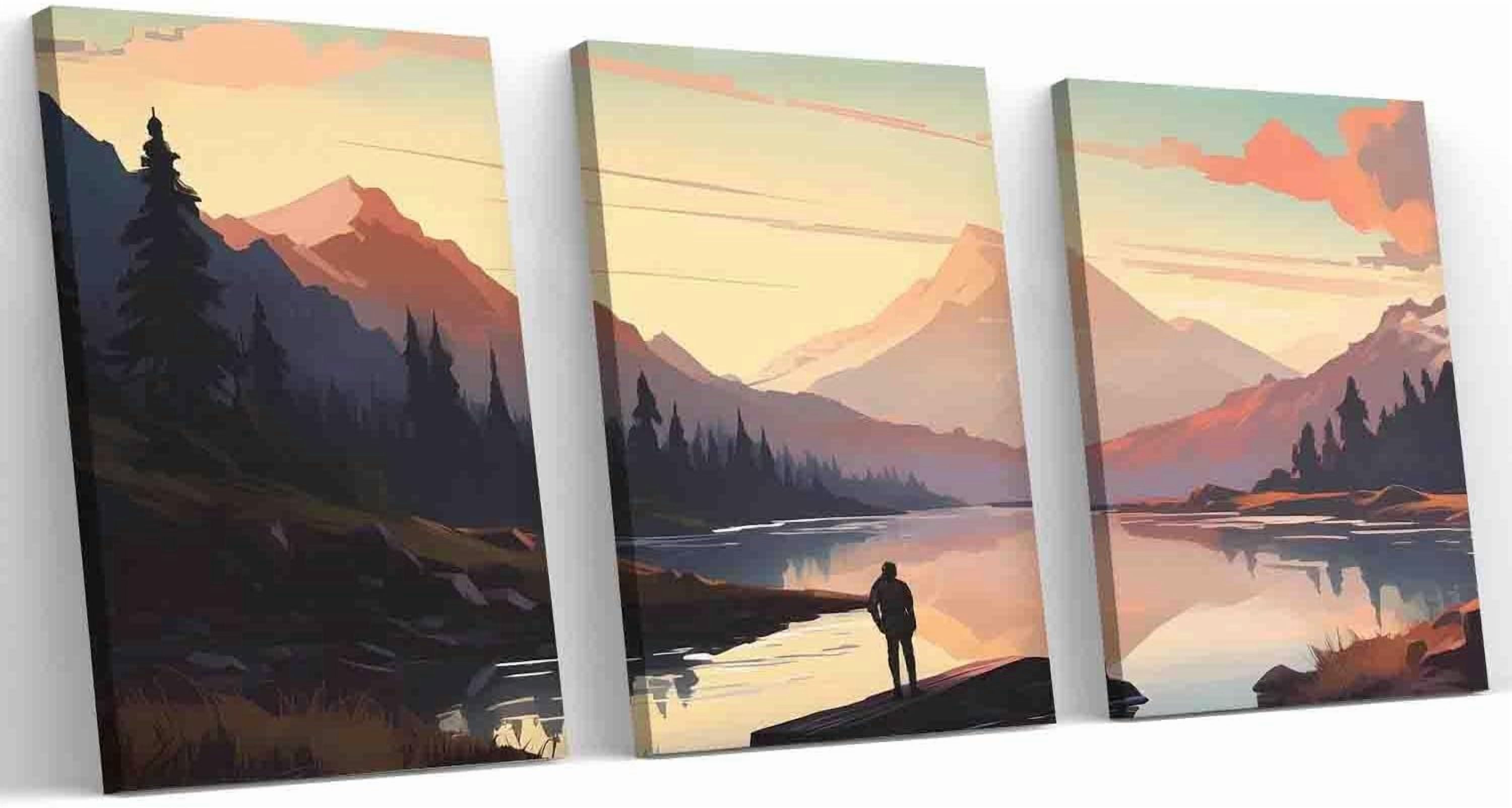 Moon Phases Triptych Canvas Wall Art for Dark Academia and Cottagecore Decor,for Home Office ...