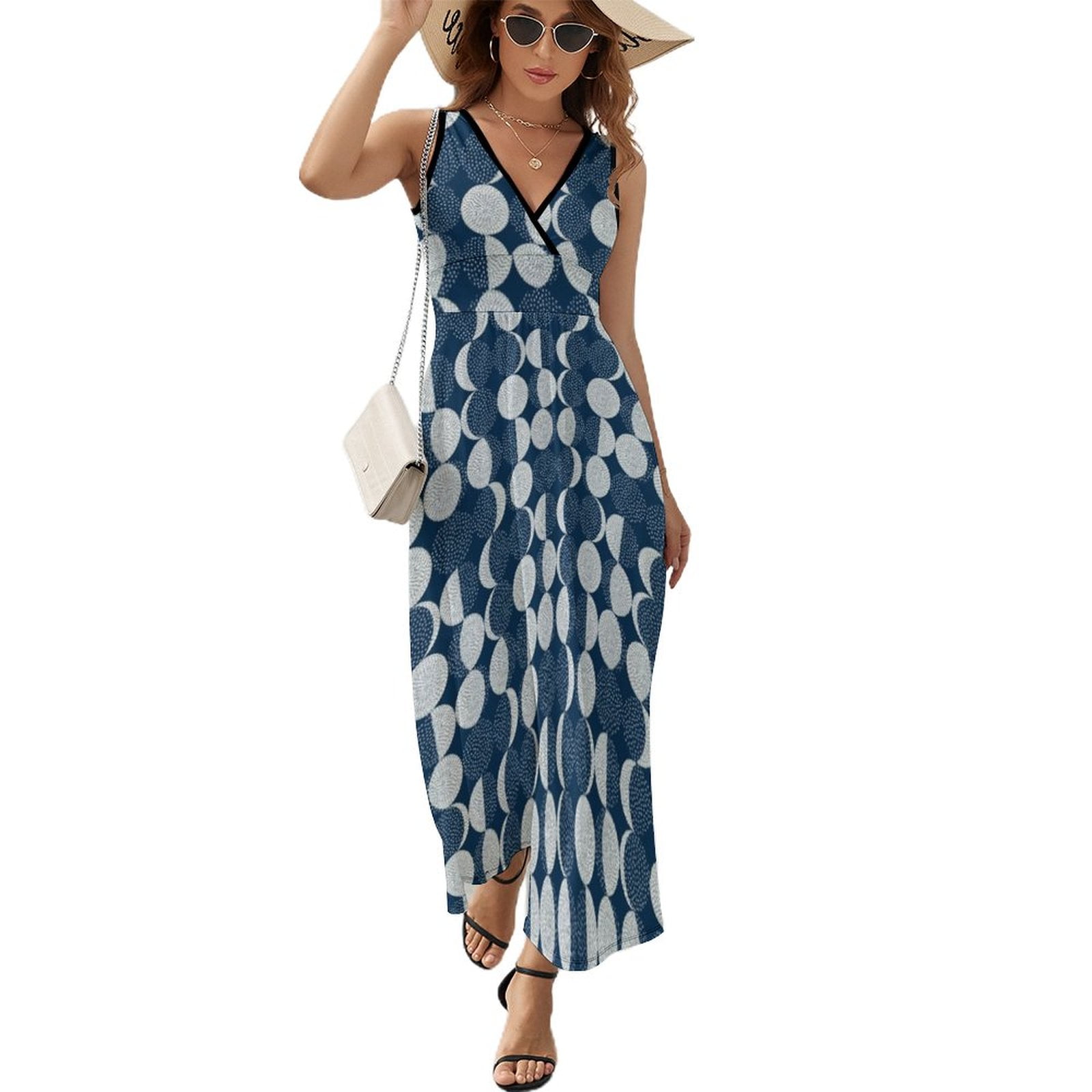 Moon Phases / repeat pattern Sleeveless Dress cute purple Womanes ...