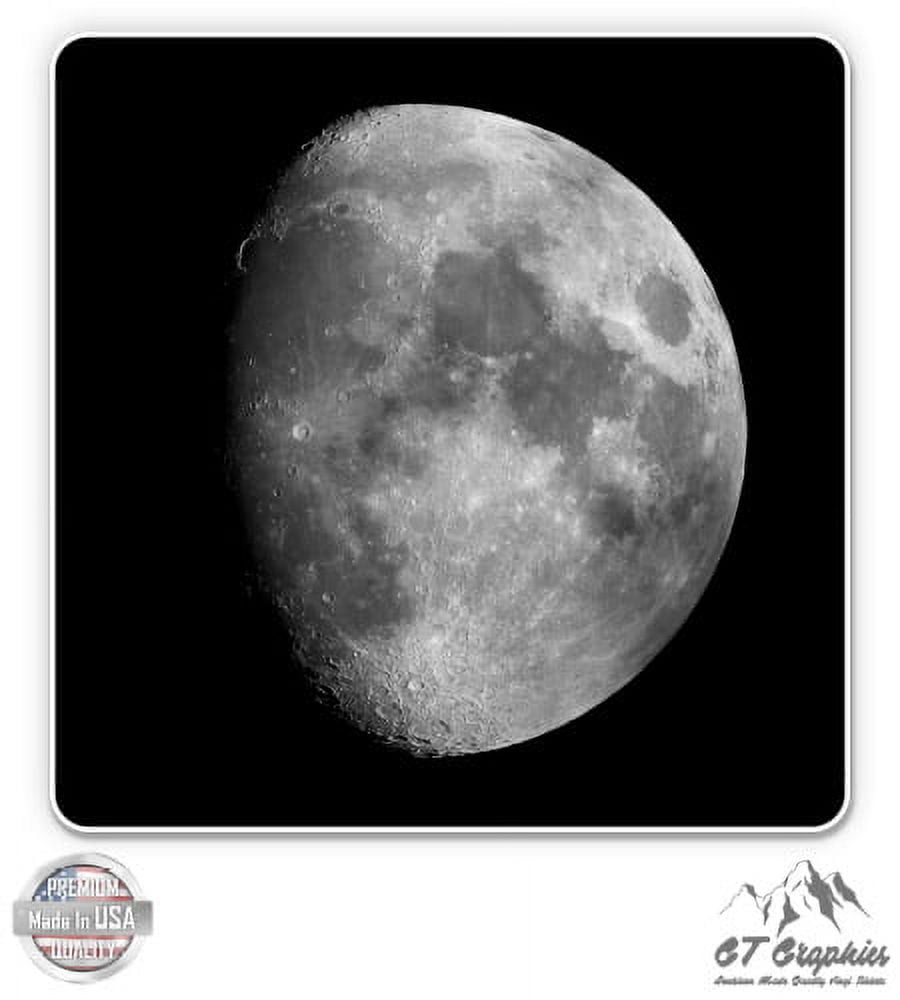 Moon Photo - 8" Vinyl Sticker - For Car Laptop I-Pad - Waterproof Decal ...
