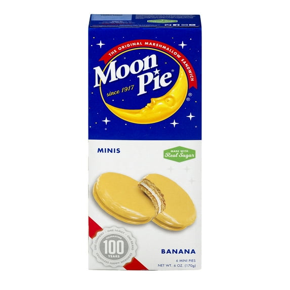 Moon Pie Banana Flavored Mini Pies, 6 Pack, 110 Calories Each - Walmart.com