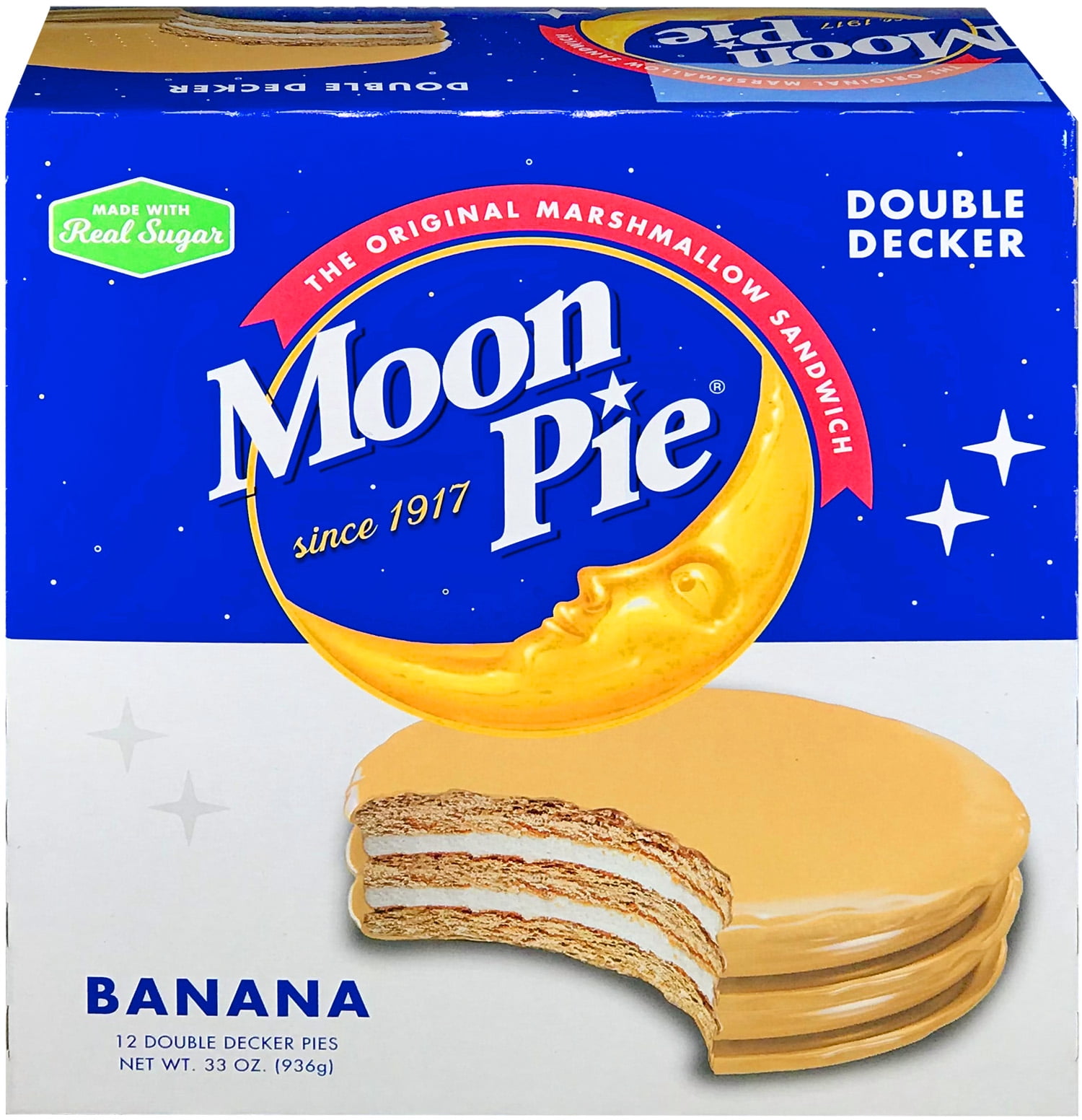 Moon Pie Chocolate Snack Pack Double Decker Banana Marshmallow Sandwiches 2.75 Oz. 12 Count Walmart