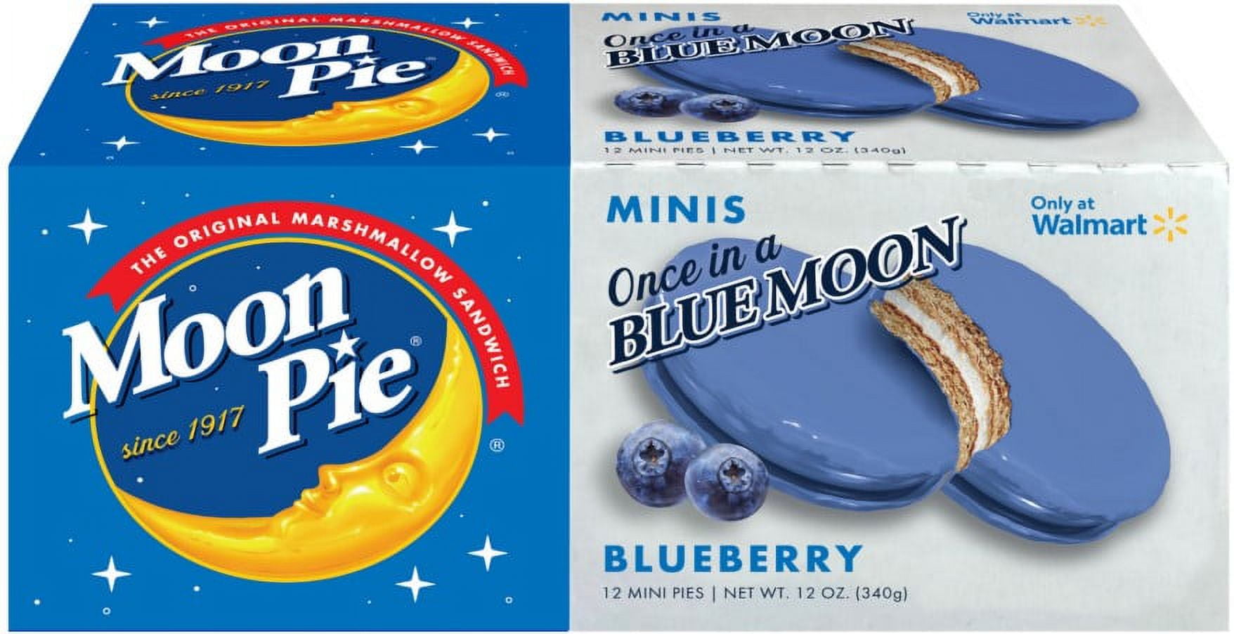 Moon Pie Mini Blueberry Marshmallow Creme Sandwiches, Single Snack, 12 ...