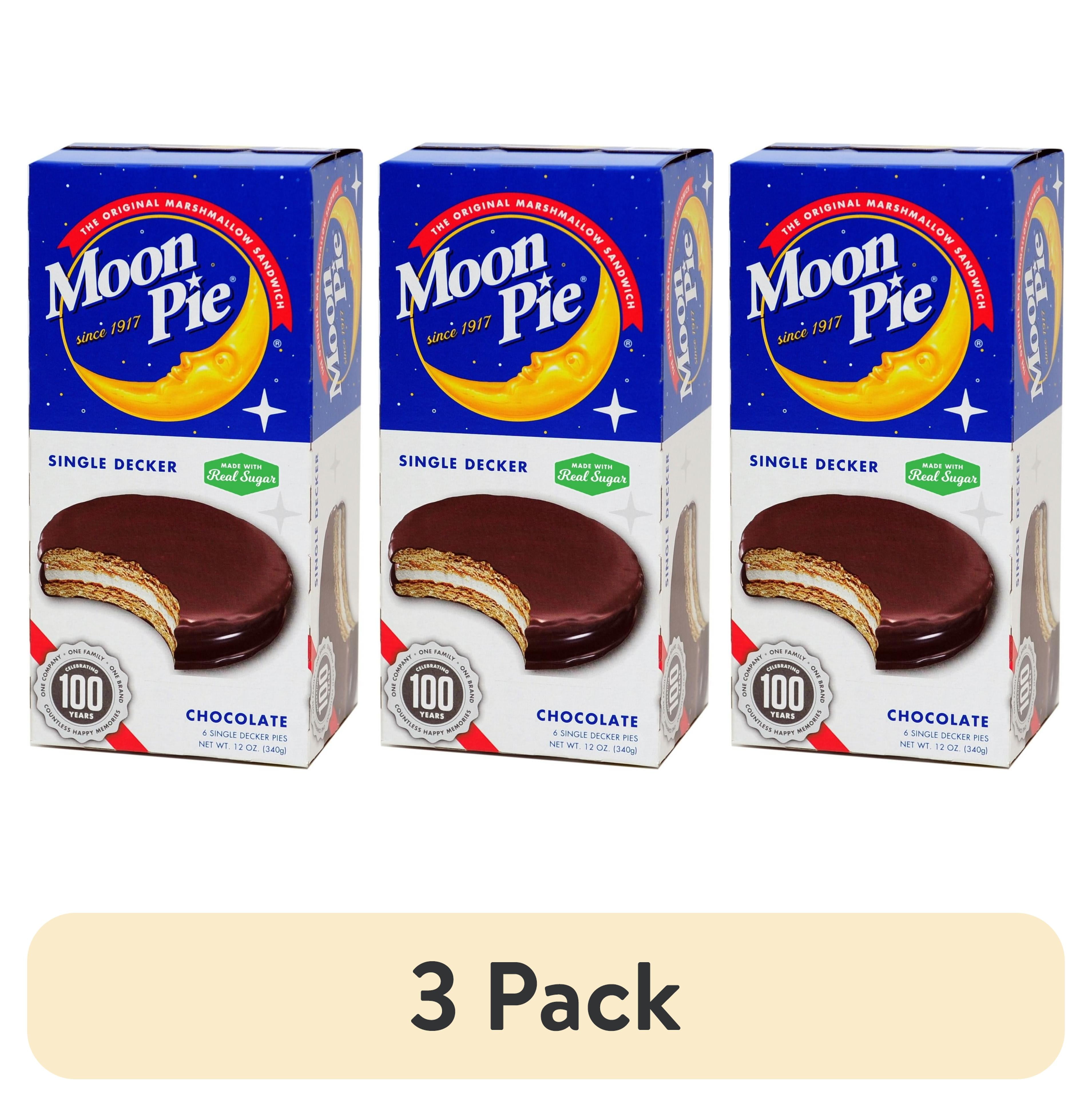 (3 pack) Moon Pie Single Decker Chocolate Marshmallow Sandwiches, 2 Oz ...