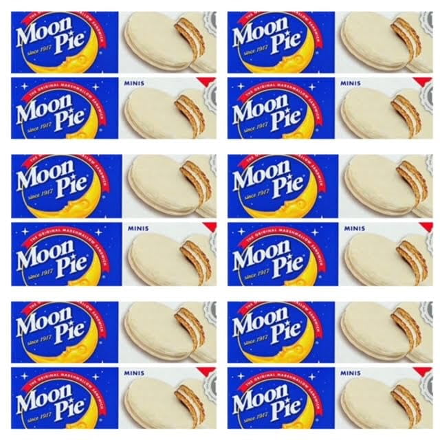 Moon Pies Mini Case lot 12 Boxes x 6 individual Moon Pies (Vanilla ...