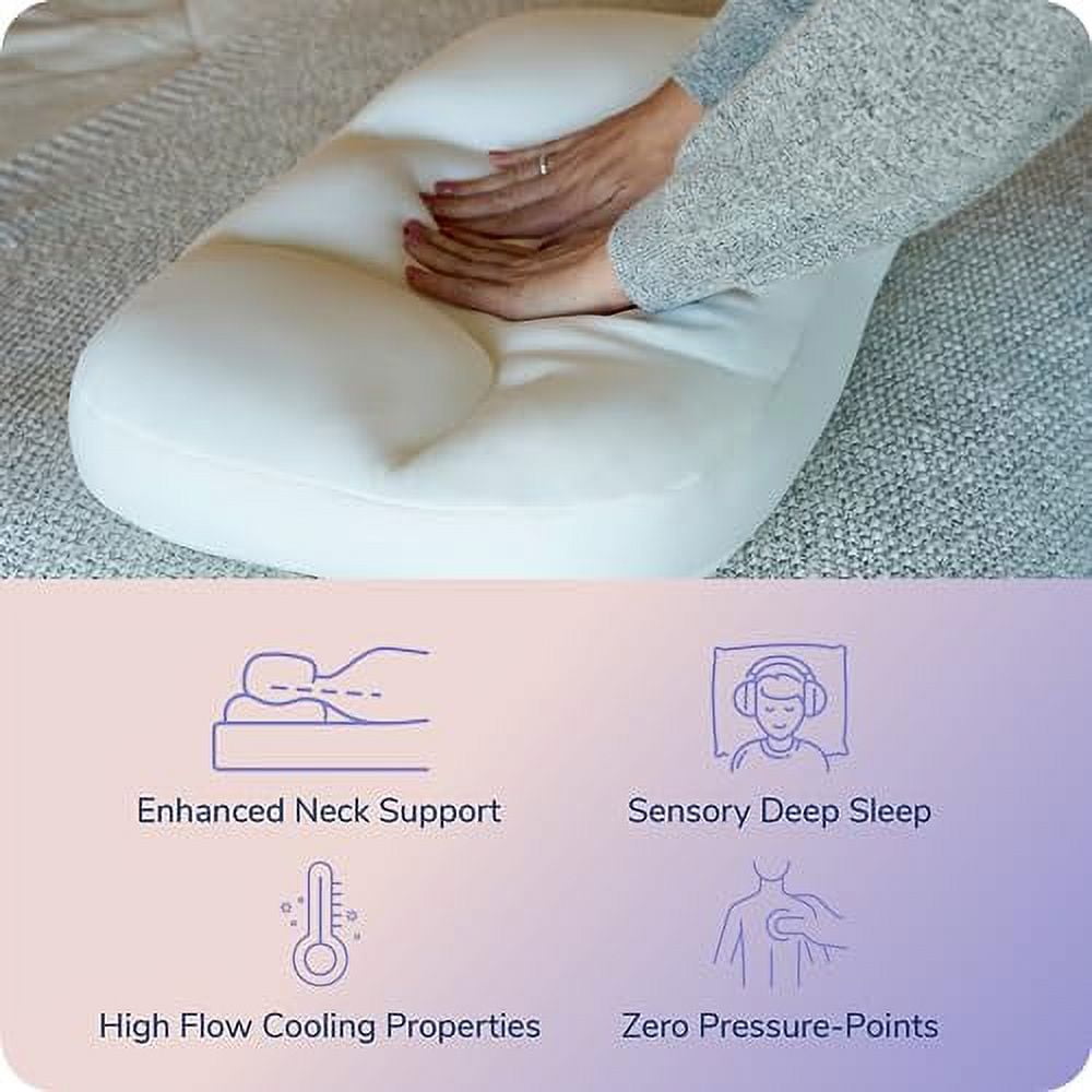 Moon Pod Pillow for Back, Stomach, & Side Sleepers, 4D Pillow (Cosmic Ash) - Ergonomic Bed ...