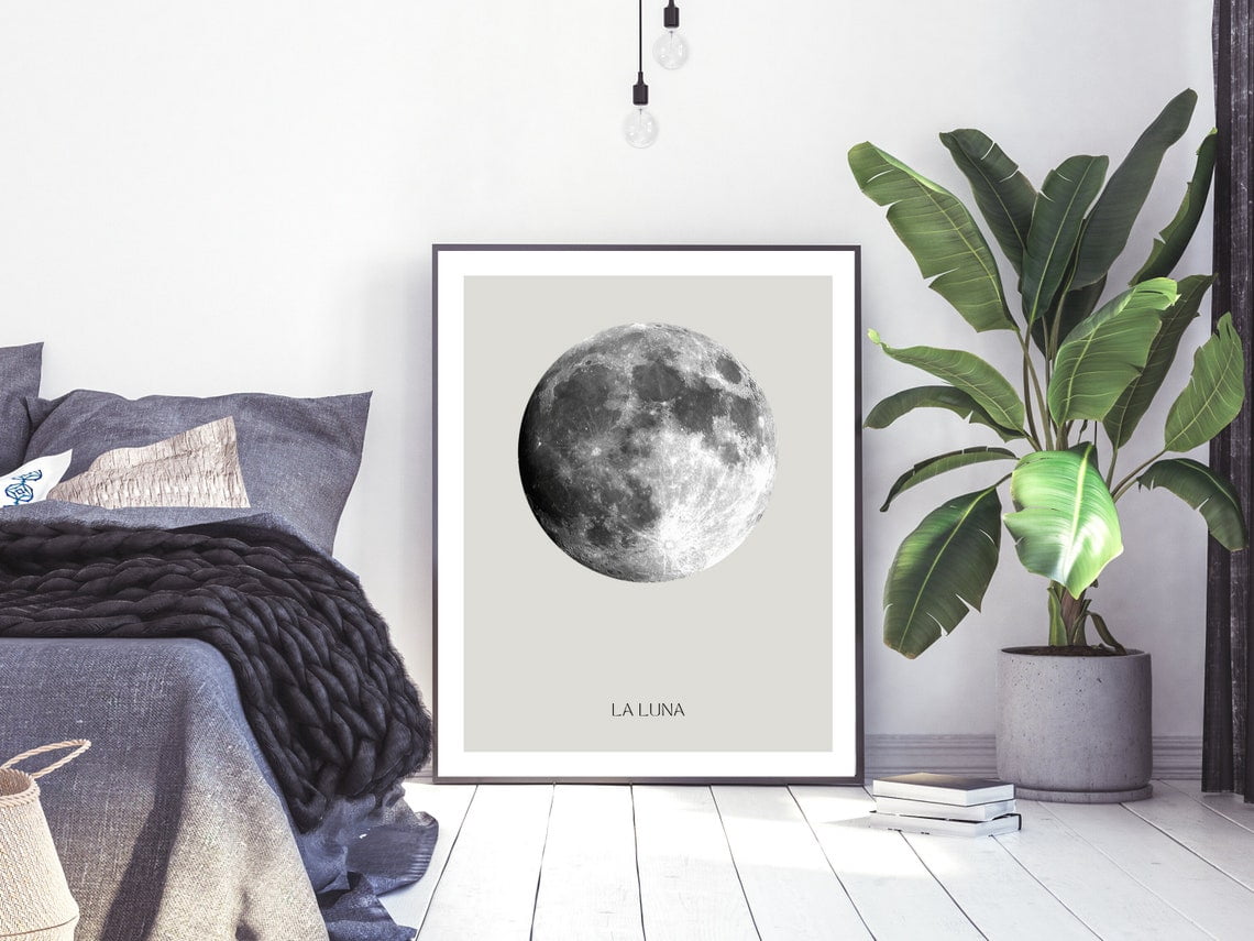Moon Print · Beige Wall Art · Black And White Wall Art · Moon Poster ...