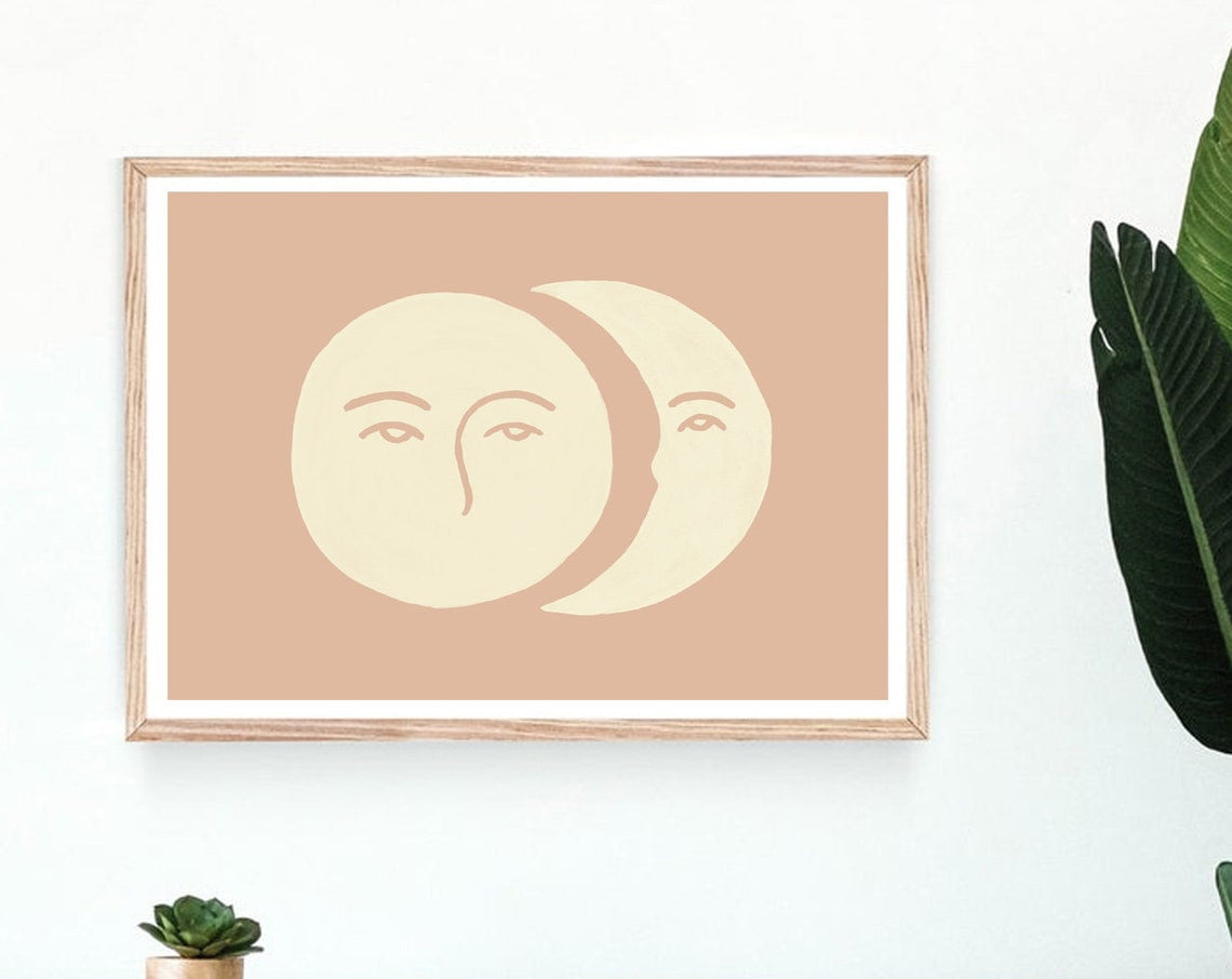 Moon Print, Neutral Moon Phases, Moon Wall Print, Moon Poster, Moon ...