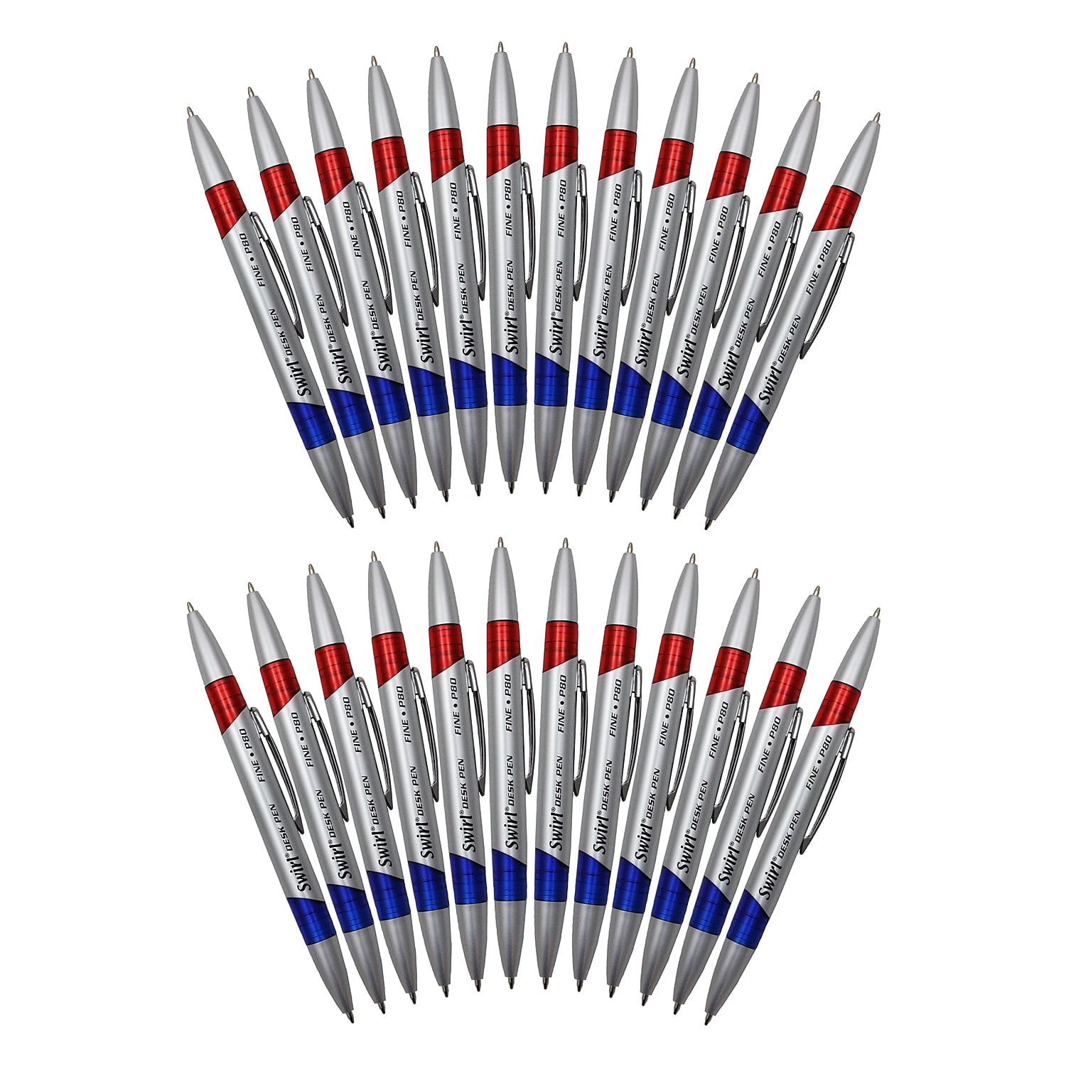 Moon Products Swirl Ink Pens, Red/Blue Combo, 12 Per Pack, 2 Packs ...
