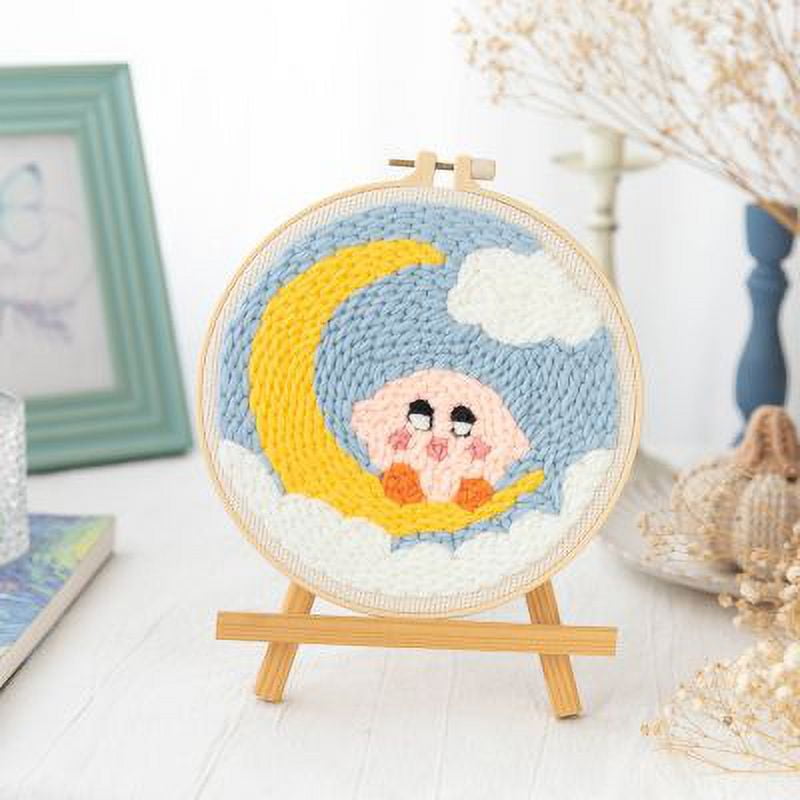 Moon Punch Needle Kits Adults Beginner, Handcraft DIY Craft Hoop Kit ...