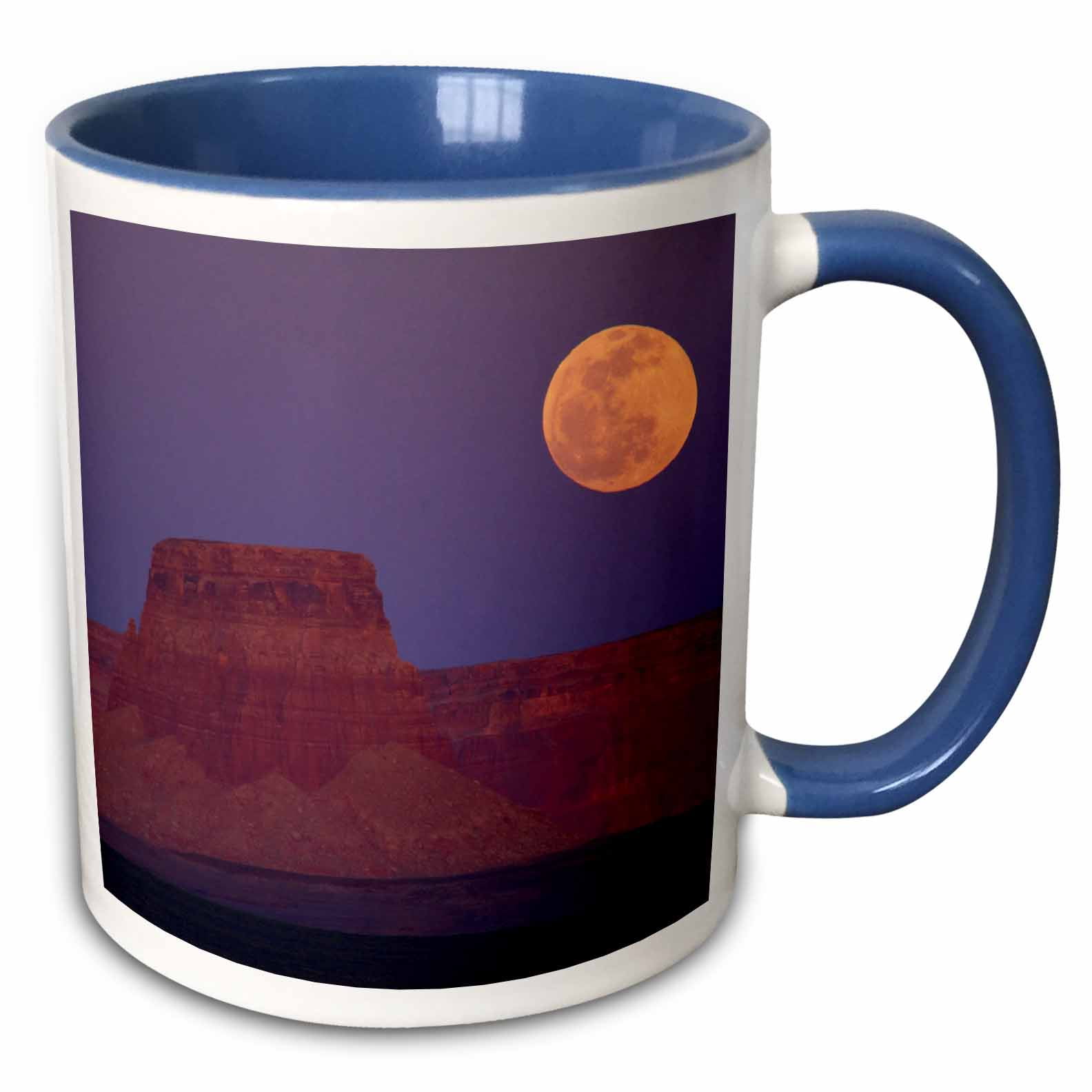 3drose, Moon Rising Over Tower Butte. Arizona, United States., 11oz Two ...