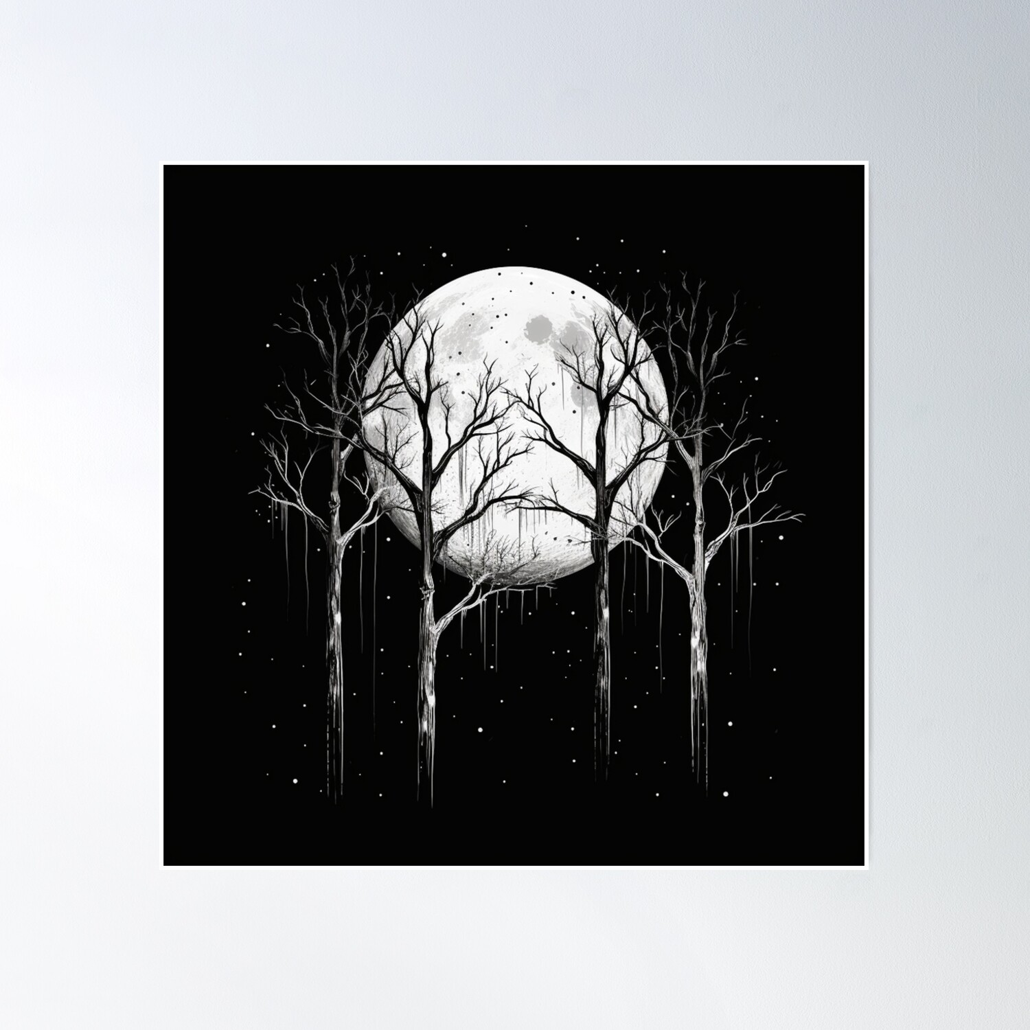 Moon Scaping Poster Wall Art, Modern Wall Decor, 24x24 UNFRAMED ...