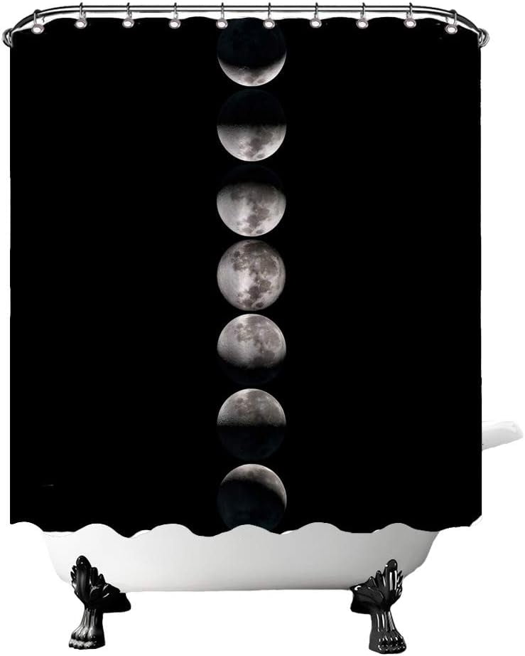 Moon Shower Curtain Wiccan Moon Phase Shower Curtains for Bathroom ...