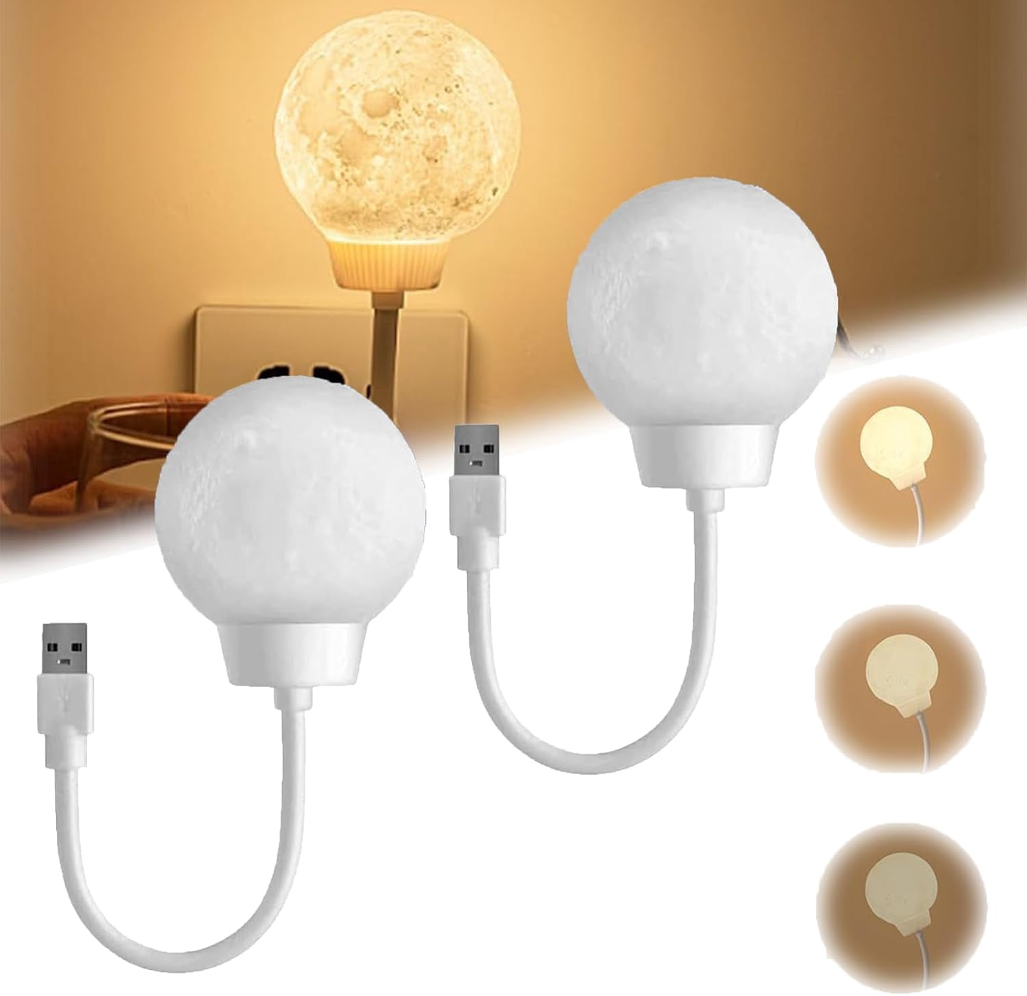 Moon Smart Nightlight, Voice Controlled Moon Night Light, moon lamp for ...