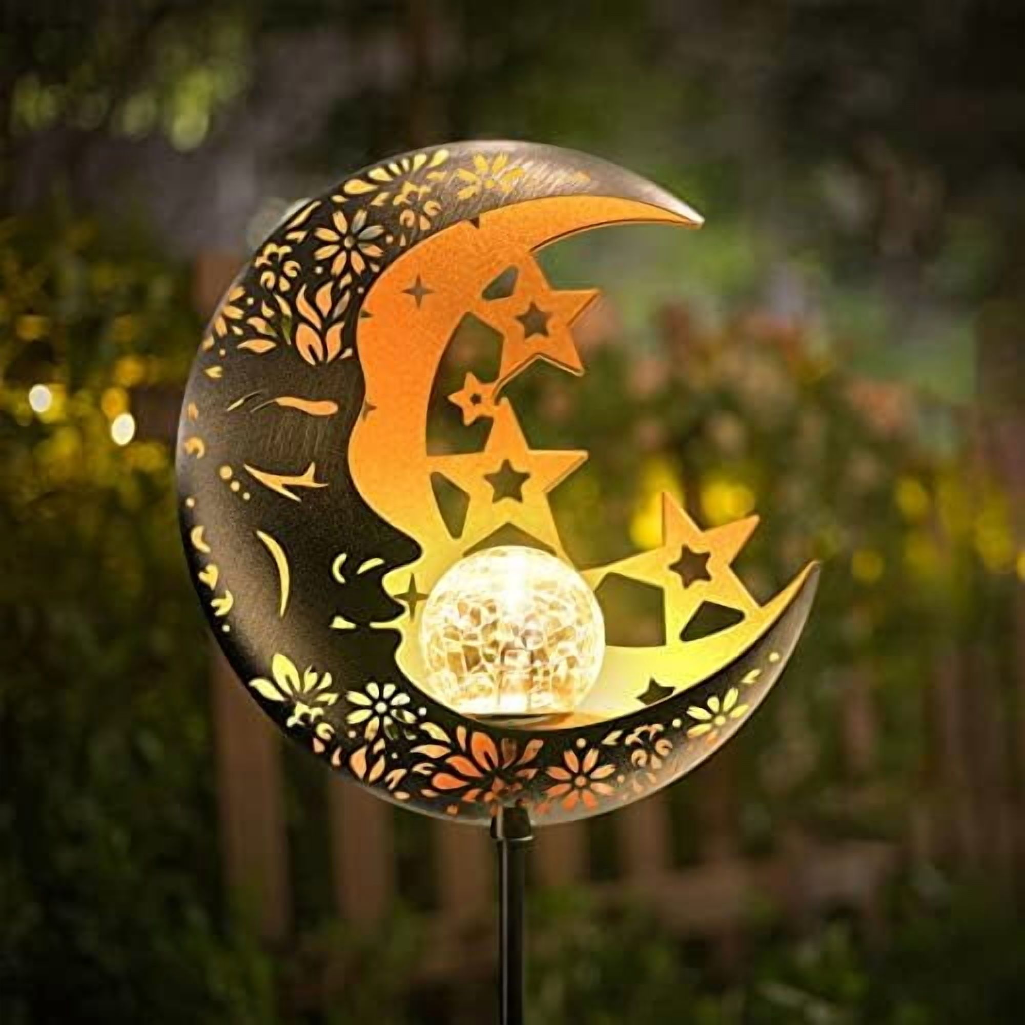 Moon Solar Lights Outdoor Garden Decorative Solar Lantern with Warm ...