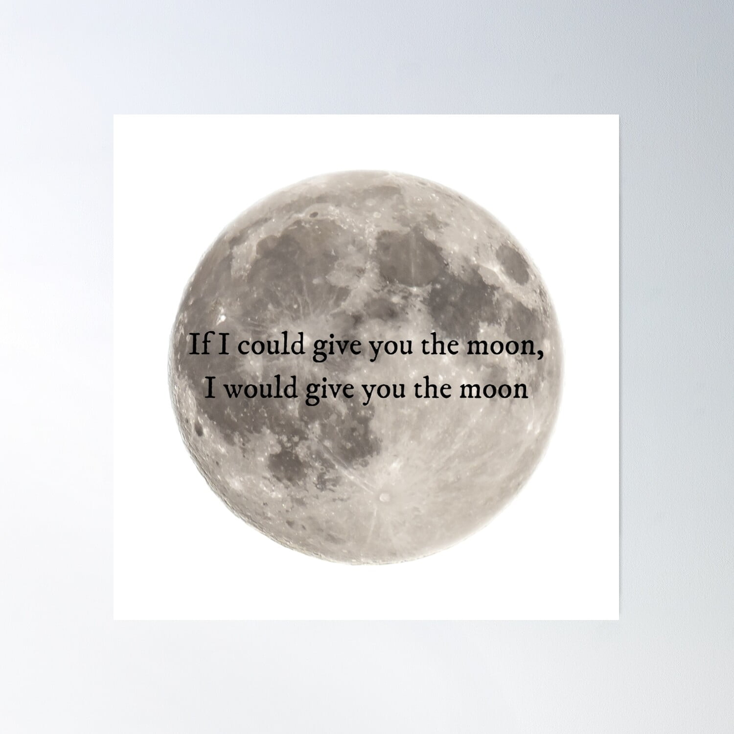 Moon Song Lyrics Poster Wall Art, Modern Wall Decor, 16x16 UNFRAMED ...
