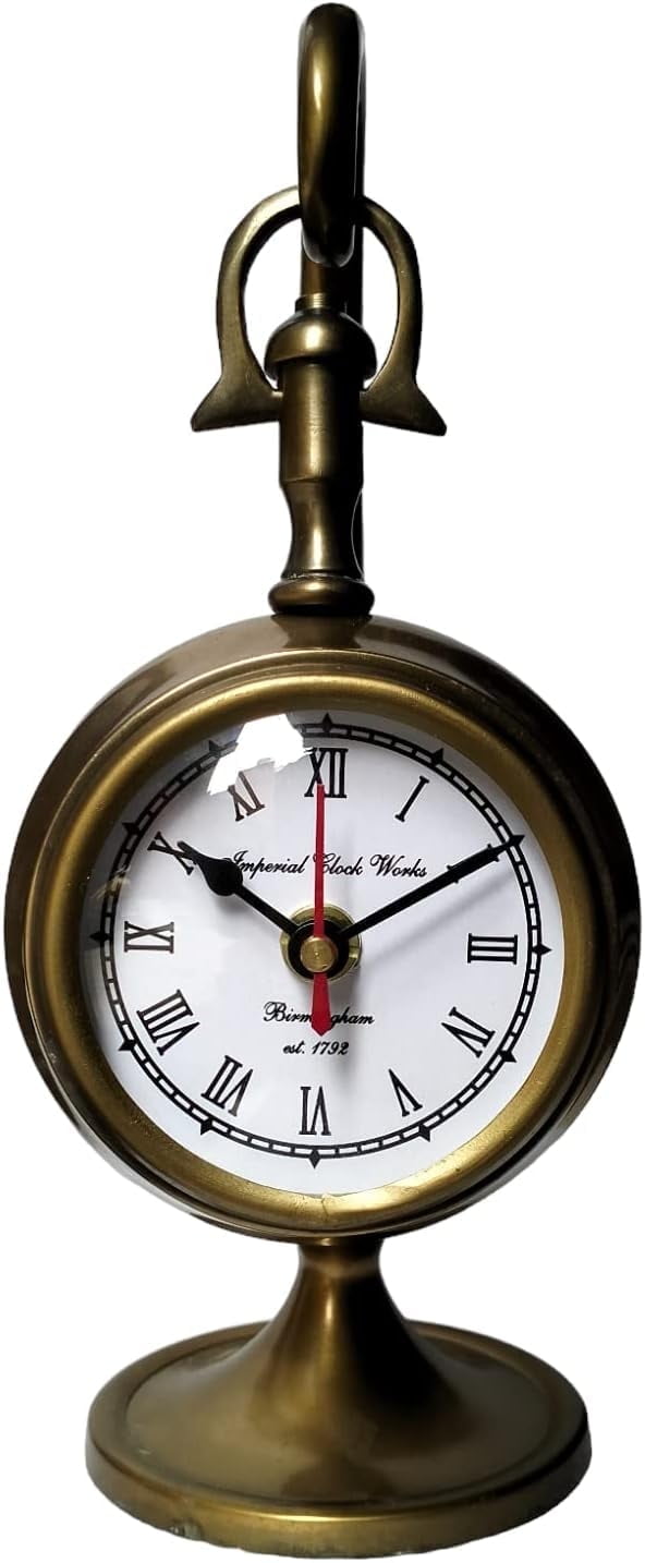 Moon Stand Table Clock for Living Room and Office, with a Brass Antique ...