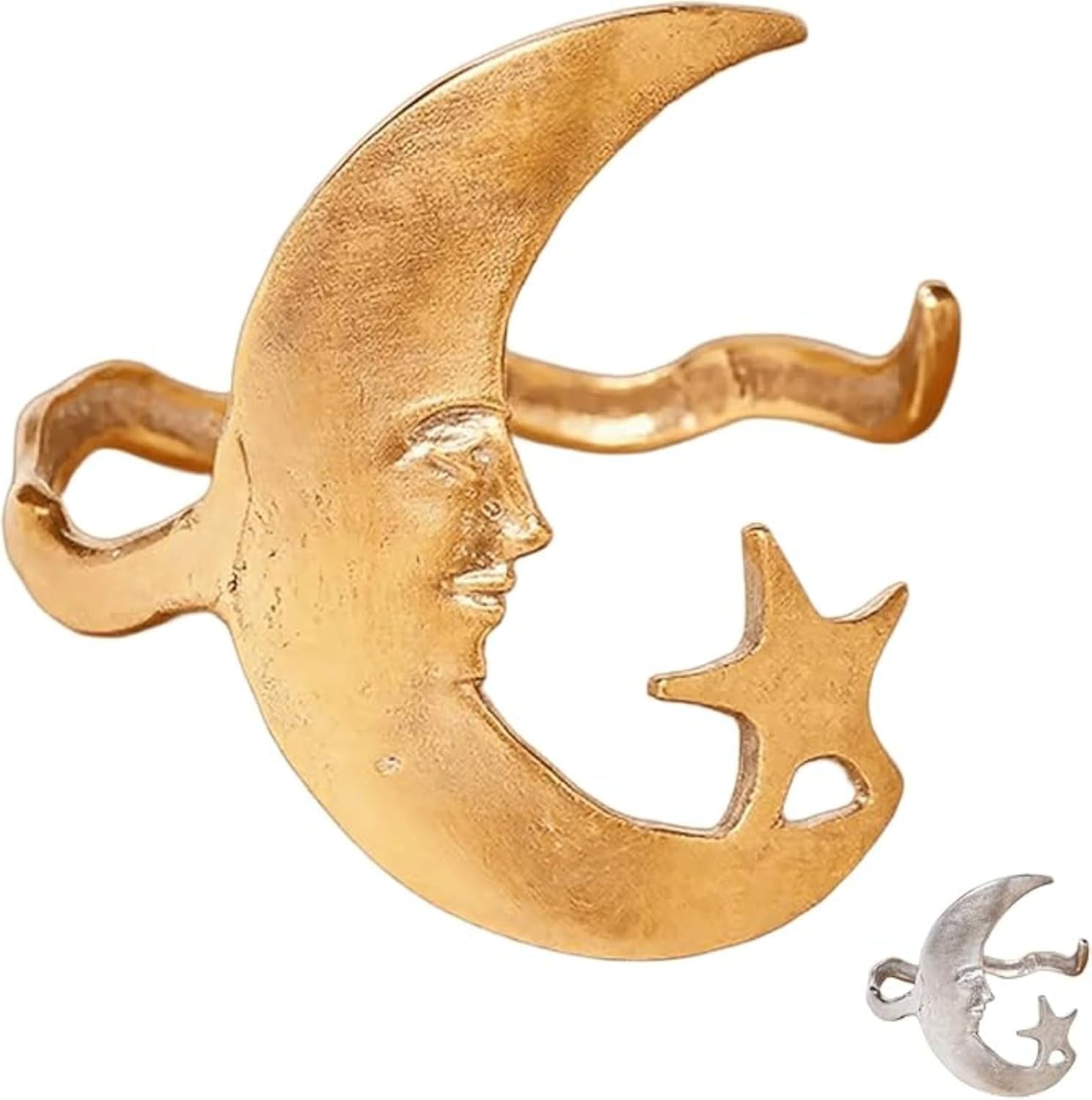 Moon And Star Cuff, Star and Moon Pattern Open Bracelet, Where ...
