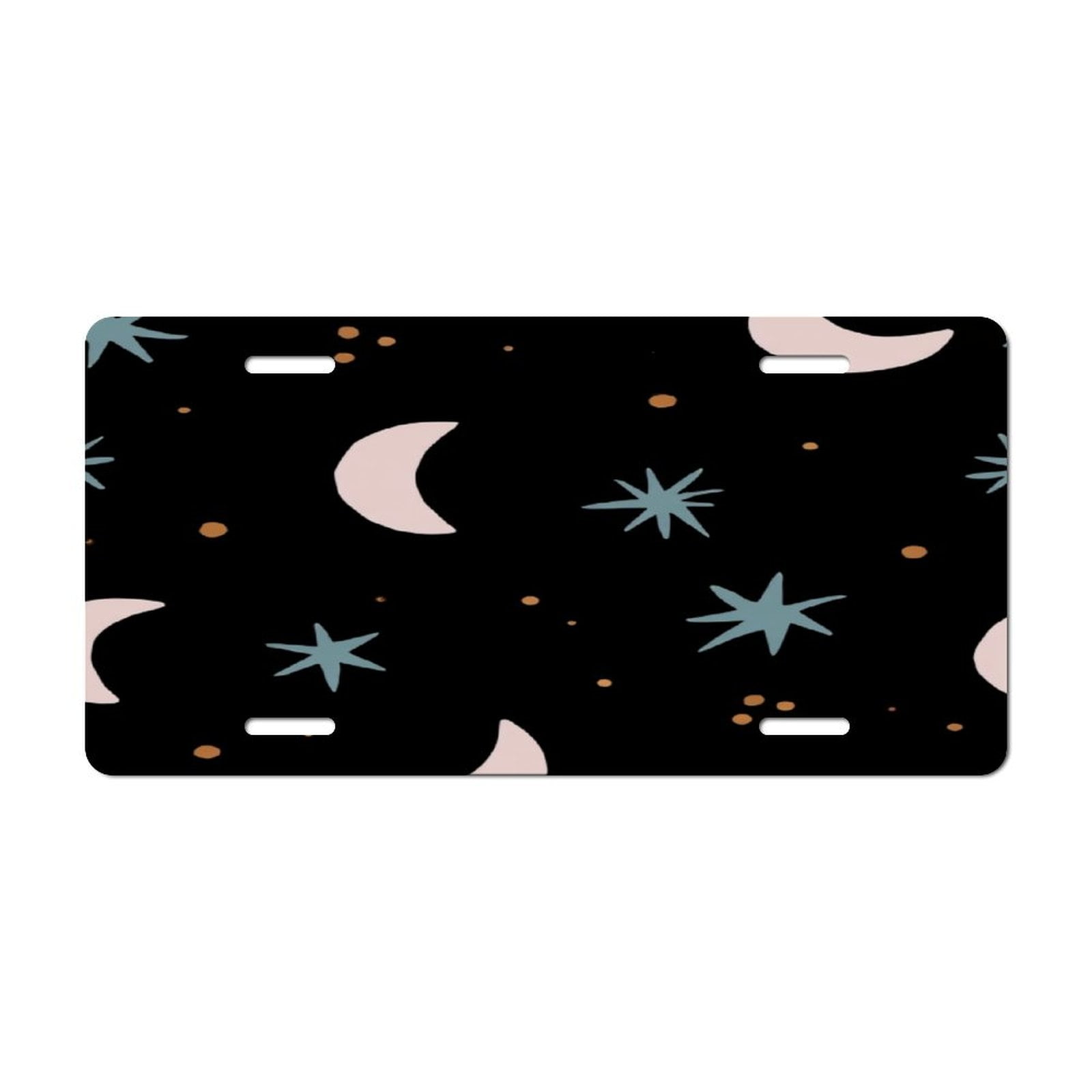 Moon And Star Night Pattern Car Decorative Front License Plate,Vanity ...