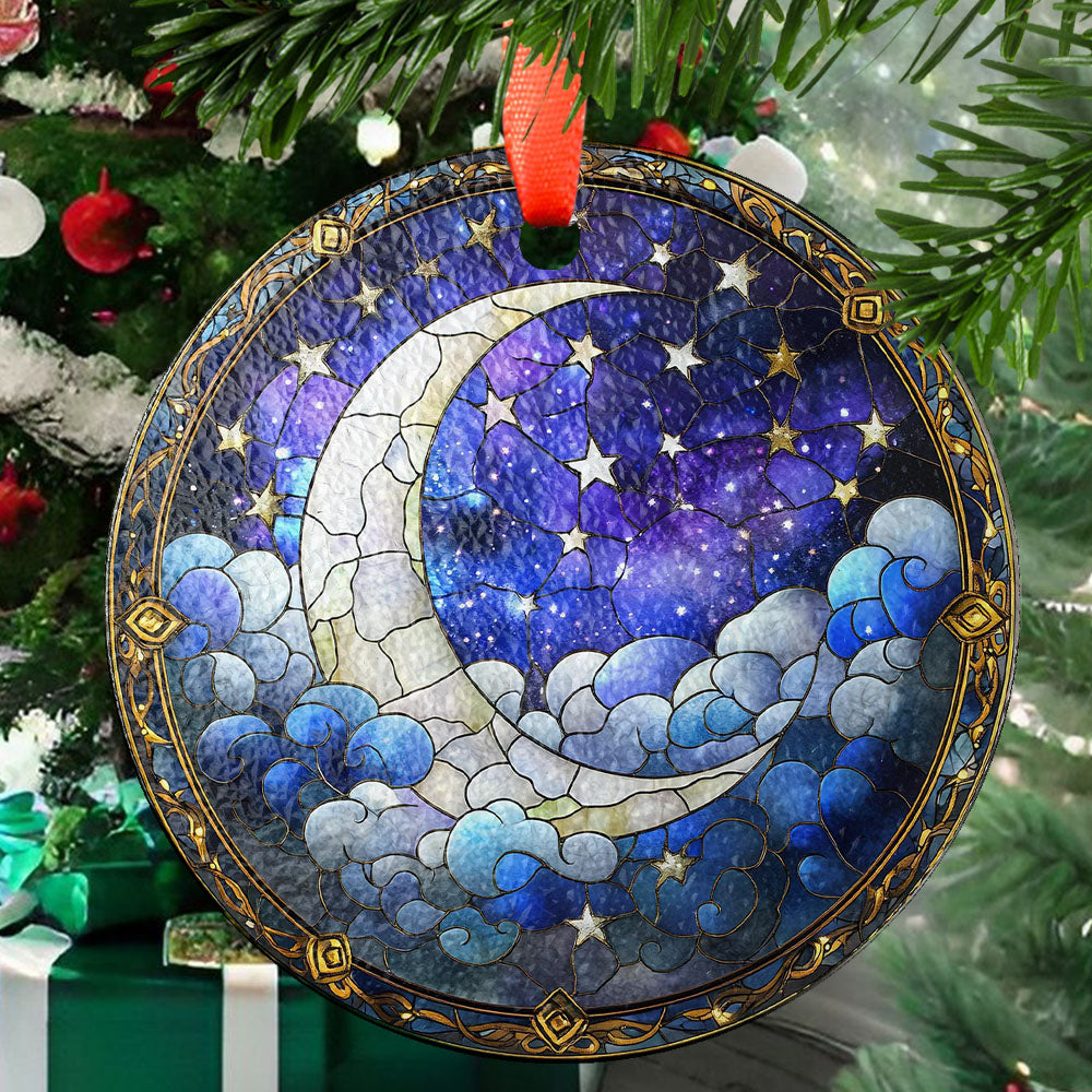 Moon and Star Ornament Suncatcher, Celestial Night Sky Home Decor ...