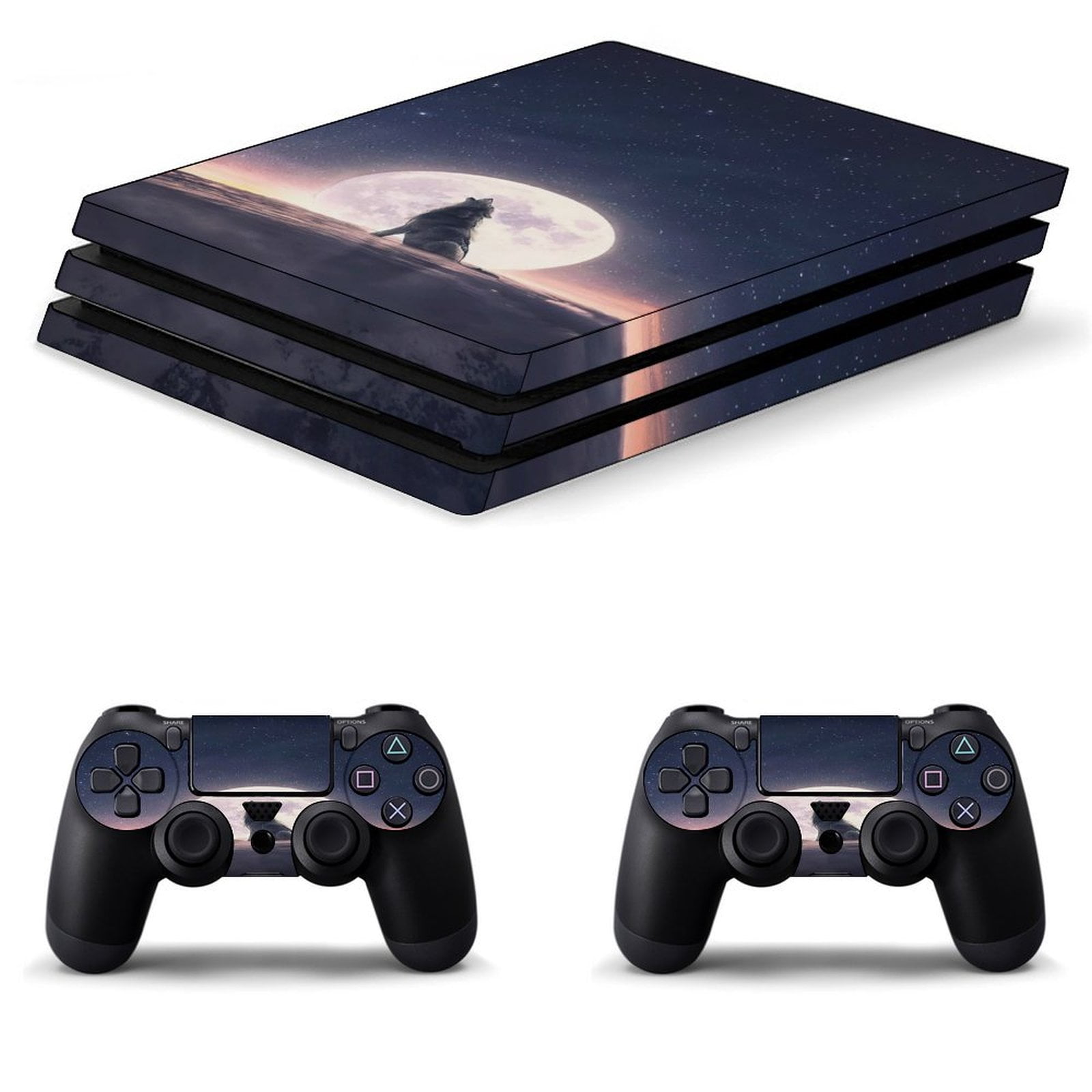 Moon Star Wolf PS4/PS4 Pro/PS4 Slim Skin Sticker For Console And ...