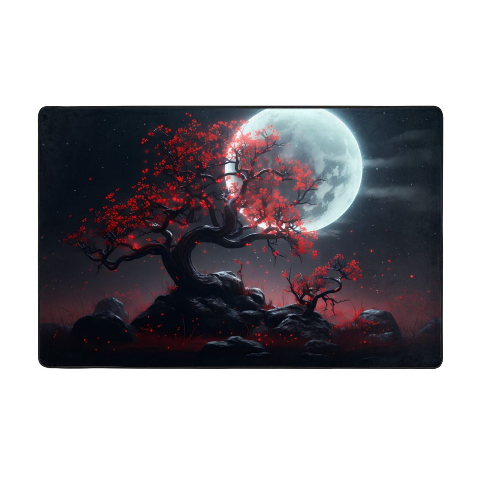 Moon Starry Sky Red Tree Universal Door Mat Indoor Entrance, 60×39 Non ...