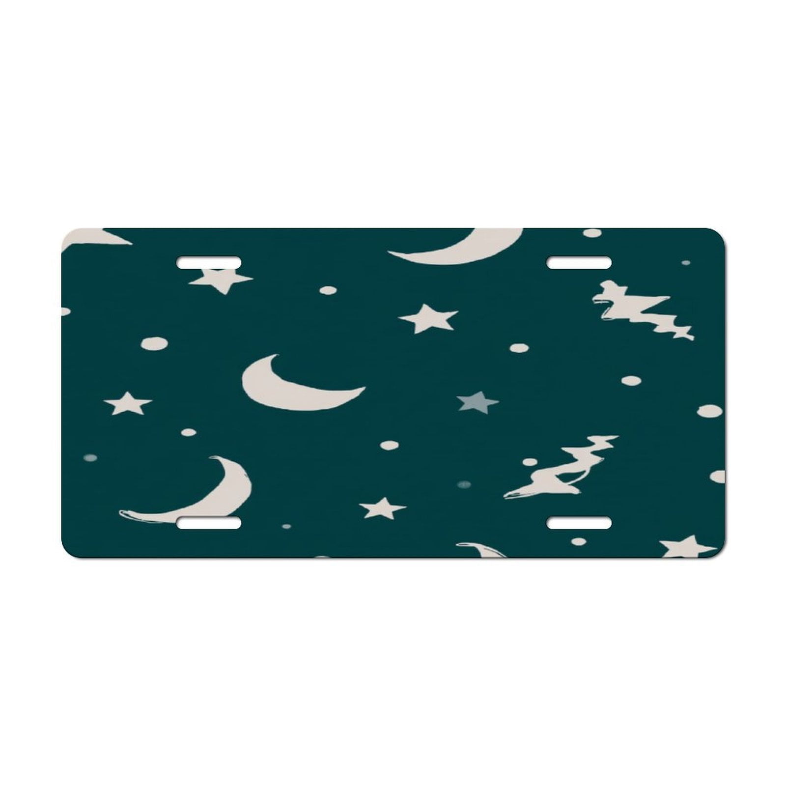 Moon And Stars Night Pattern Car Decorative Front License Plate,Vanity ...
