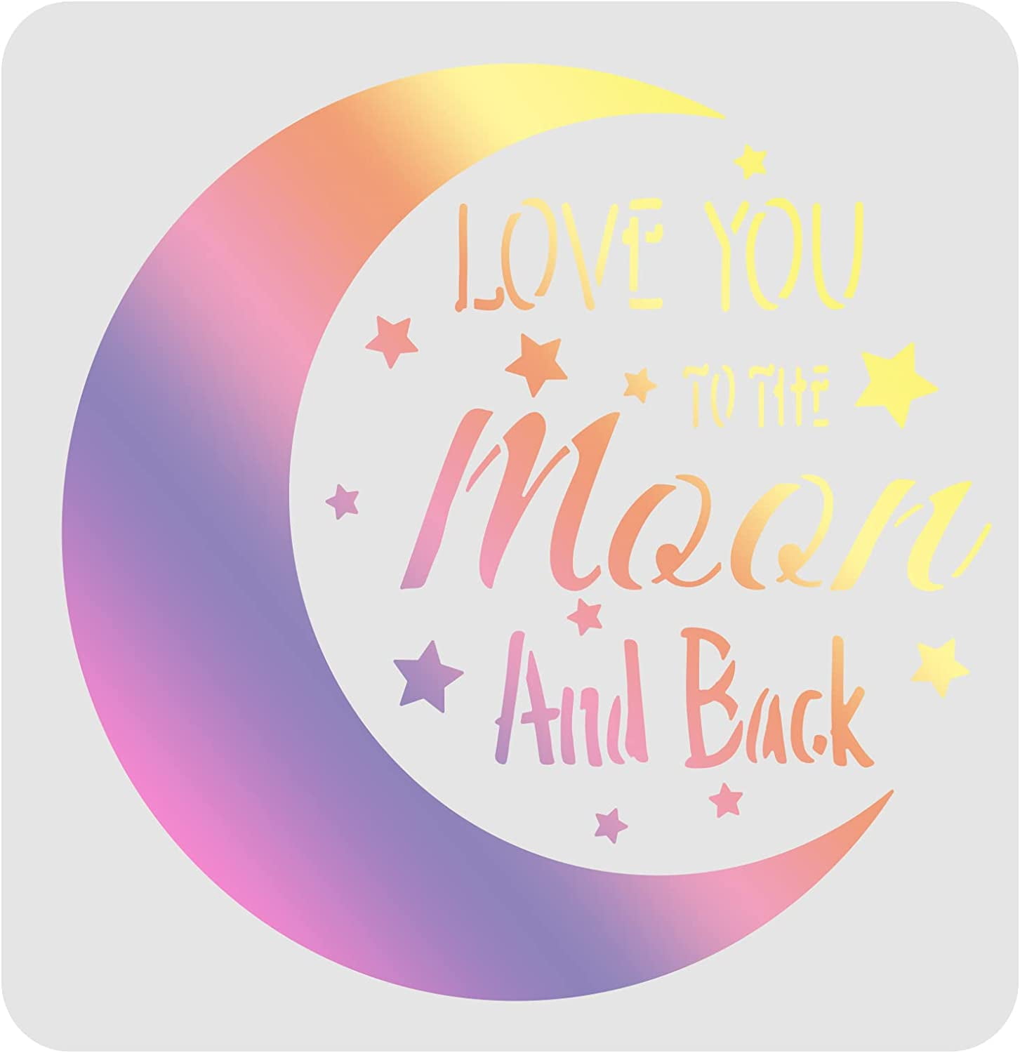 Moon Stencil 11.8x11.8inch Plastic Moon Drawing Painting Stencils ...