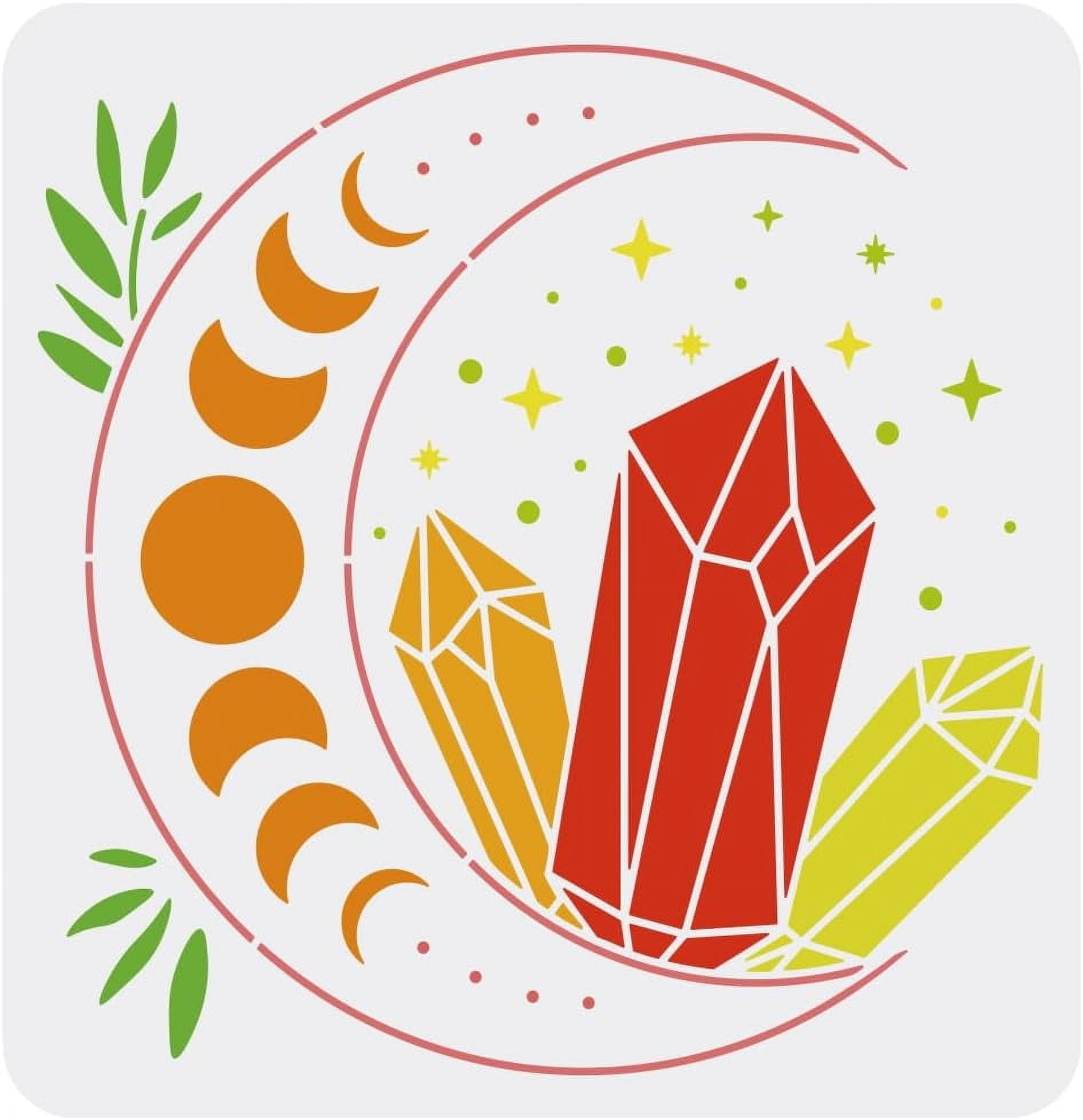 Moon Stencils Template 11.8x11.8inch Plastic Crystal Drawing Painting ...