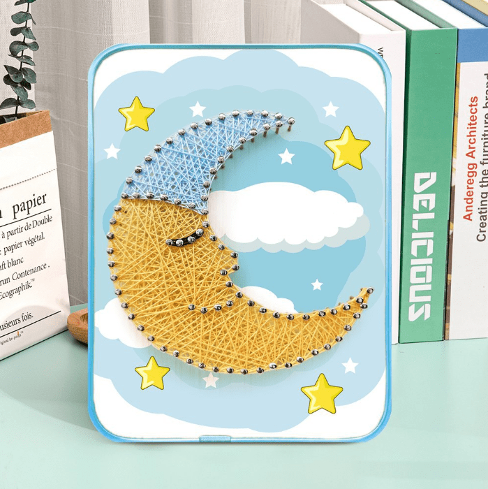 Moon String Art Kit with Stand. Simple Decorative DIY String Art Craft ...