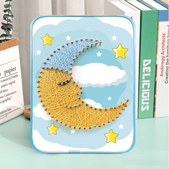 Moon String Art Kit with Stand. Simple Decorative DIY String Art Craft ...