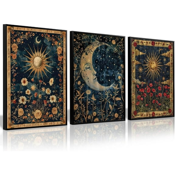 Vintage Astronomy Print, 2026 Moon Phase Calendar with Eclipses, Retro ...