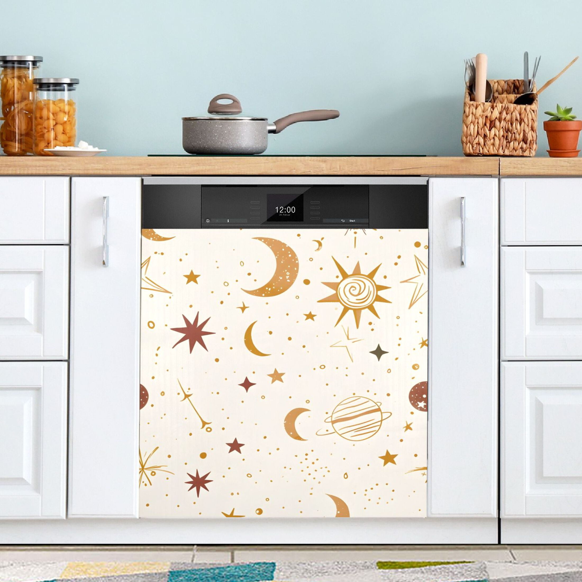 Moon Sun Stars and Planets Dishwasher Magnet Refrigerator Magnetic ...