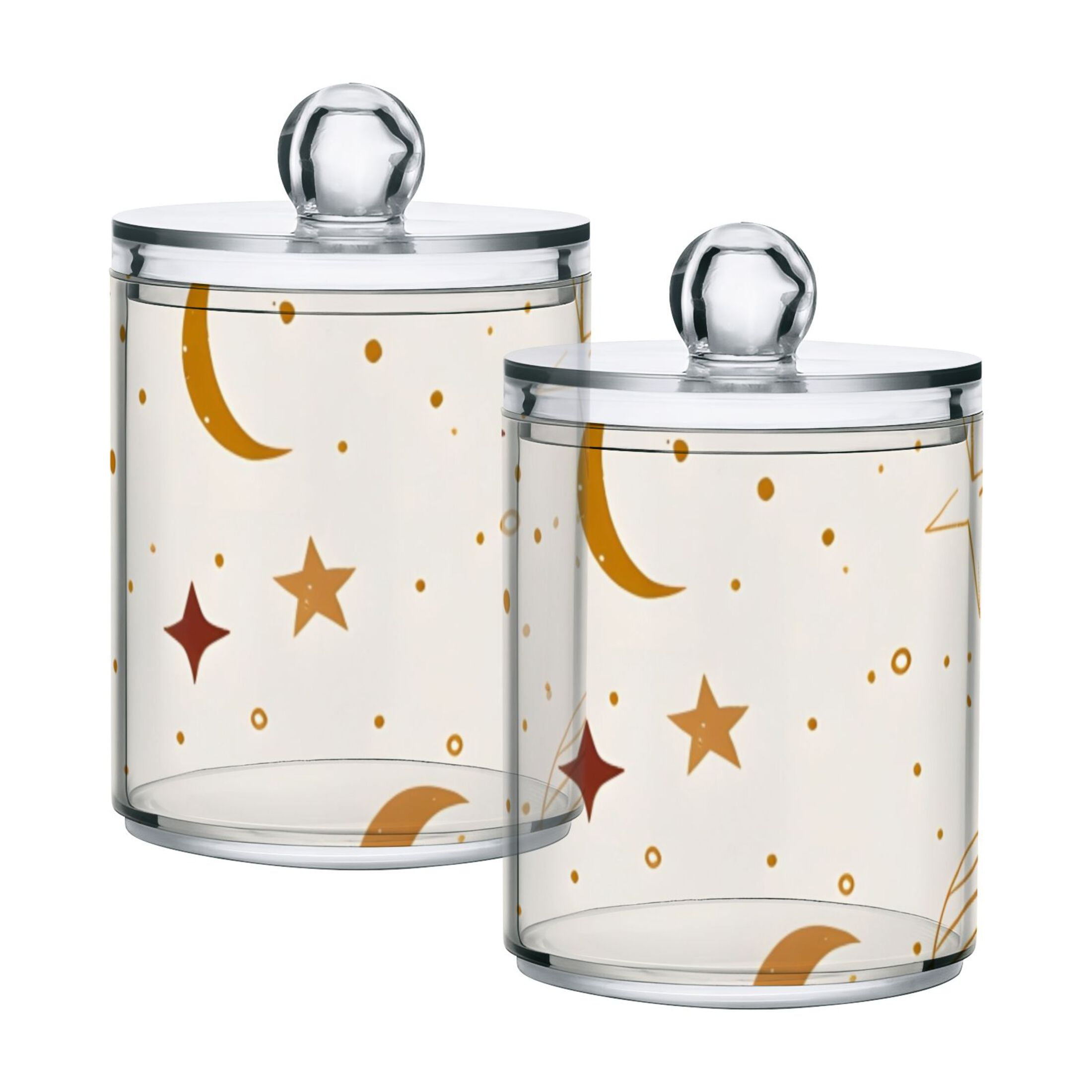 Moon Sun Stars and Planets Translucent Plastic Cans Storage Canisters ...
