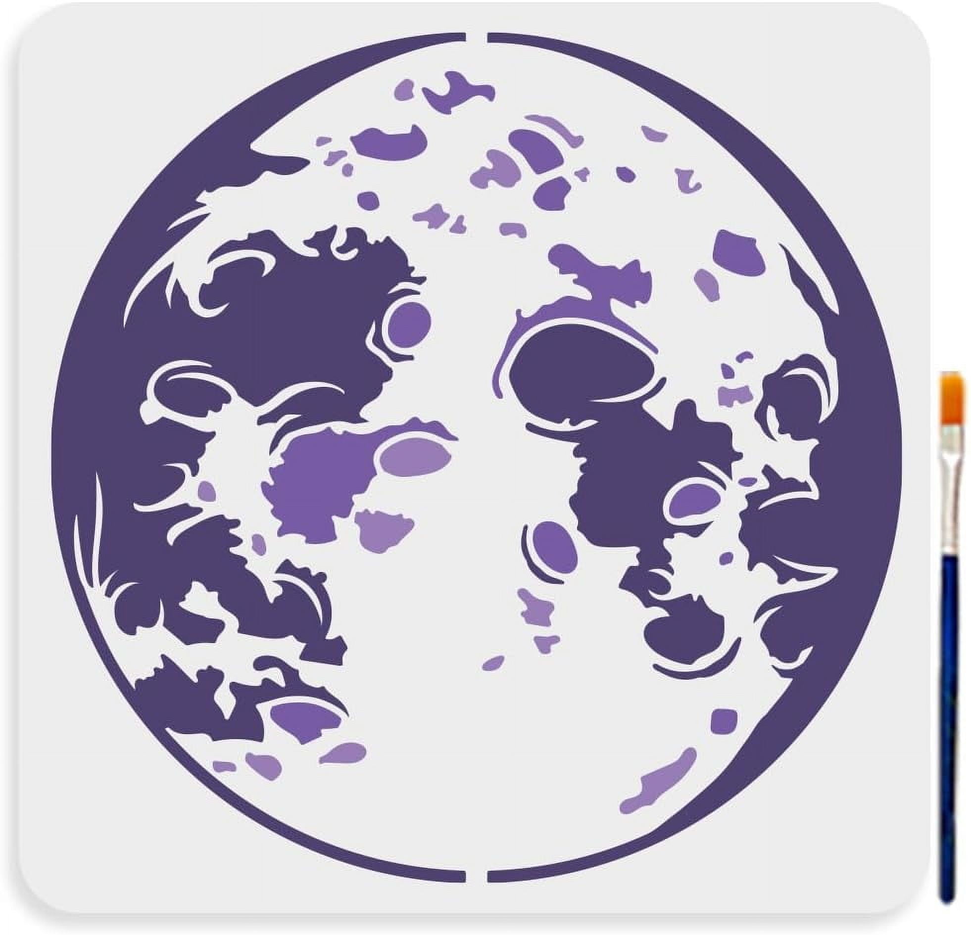 Moon Surface Painting Stencil 11.8x11.8inch Space Lunar Surface Planet ...