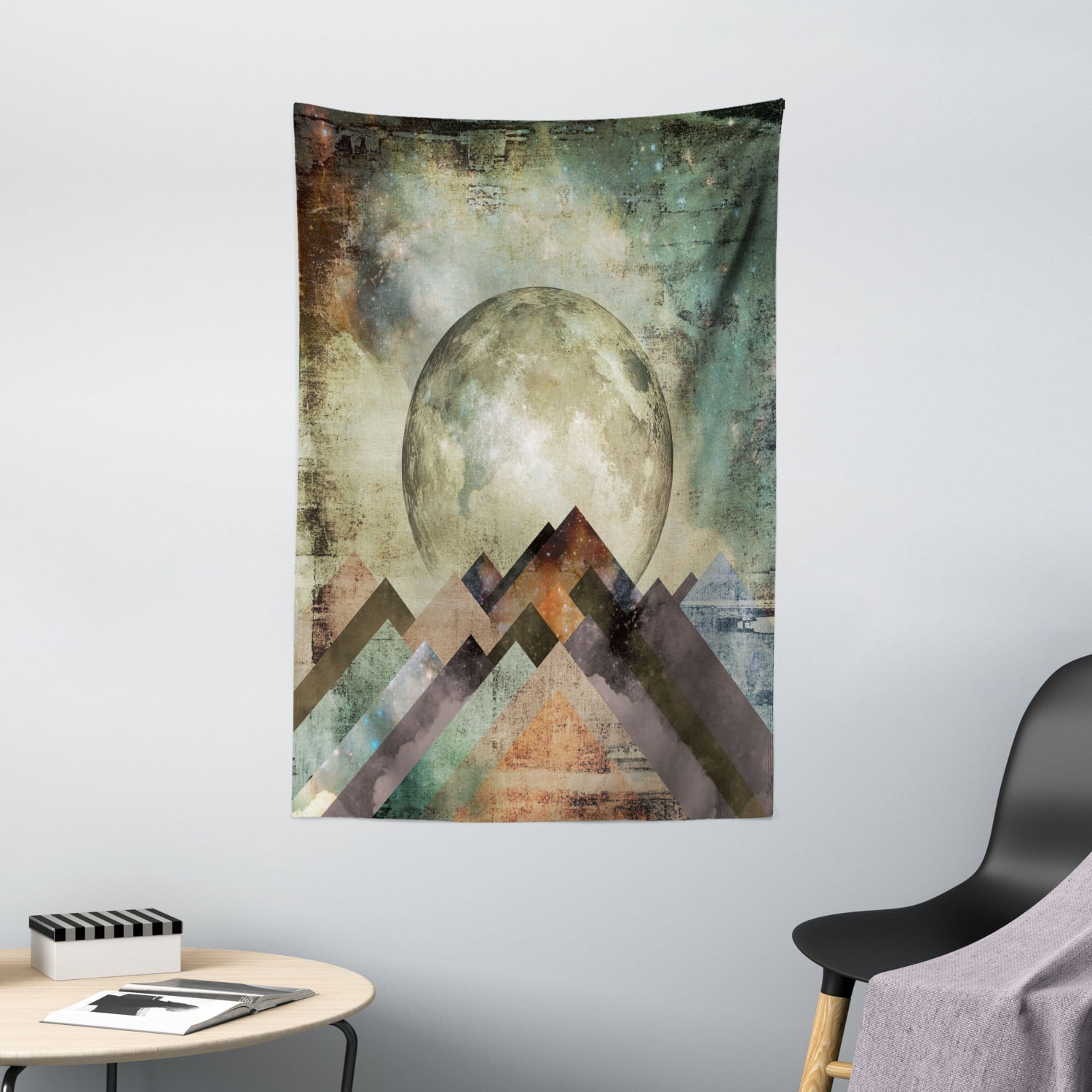 Moon Tapestry, Composition with Heavenly Bodies and Angled Stripes with ...