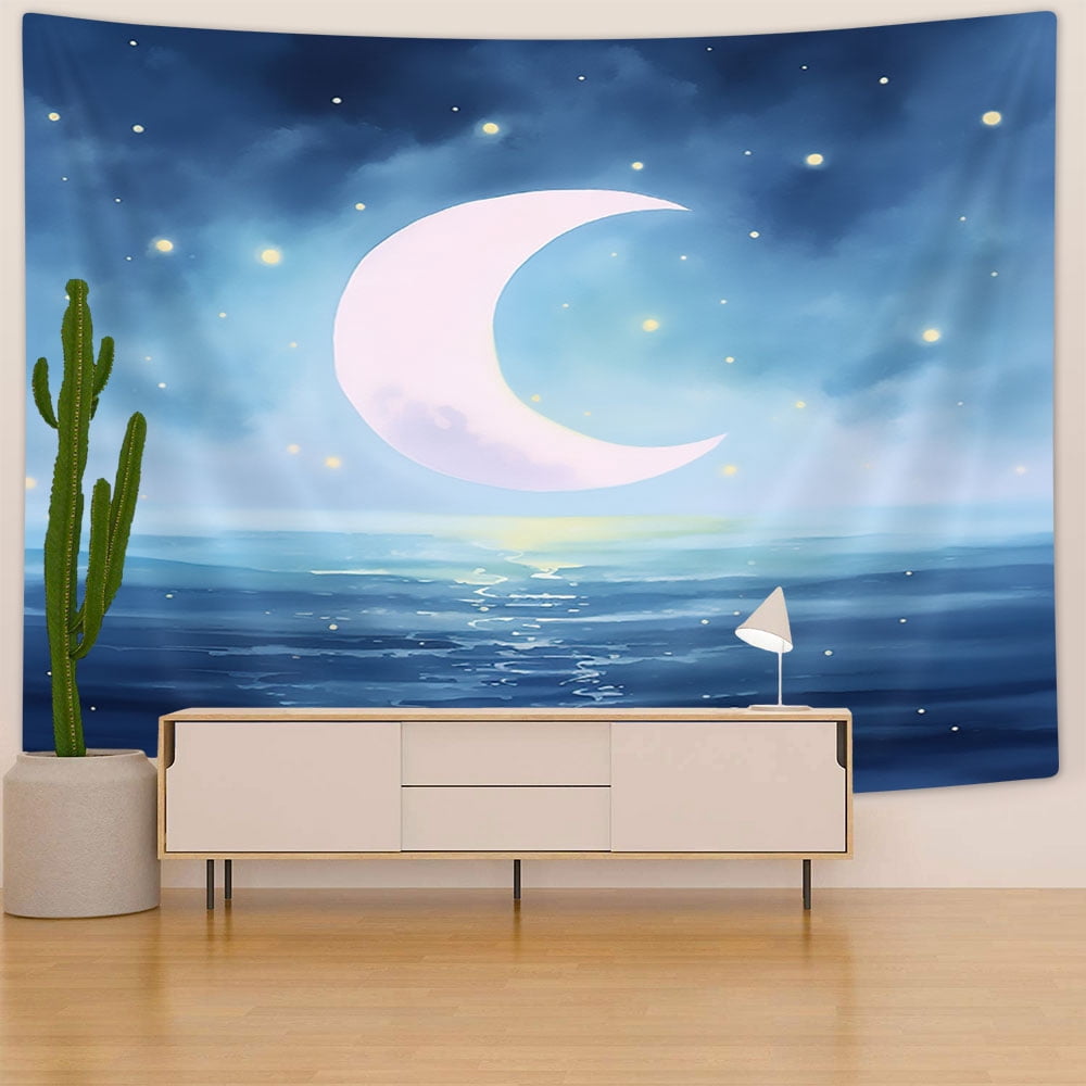 Moon Tapestry, Star Tapestry, Moon and Stars on a Starry Beautiful ...