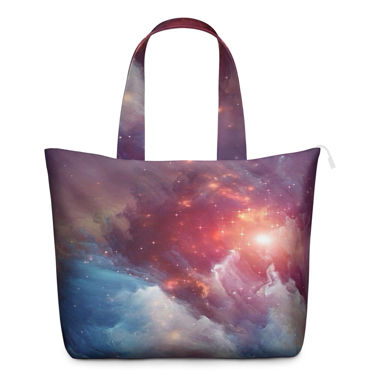Moon Themed Travel Tote - Spacious Zippered Weekender Bag with Interior ...