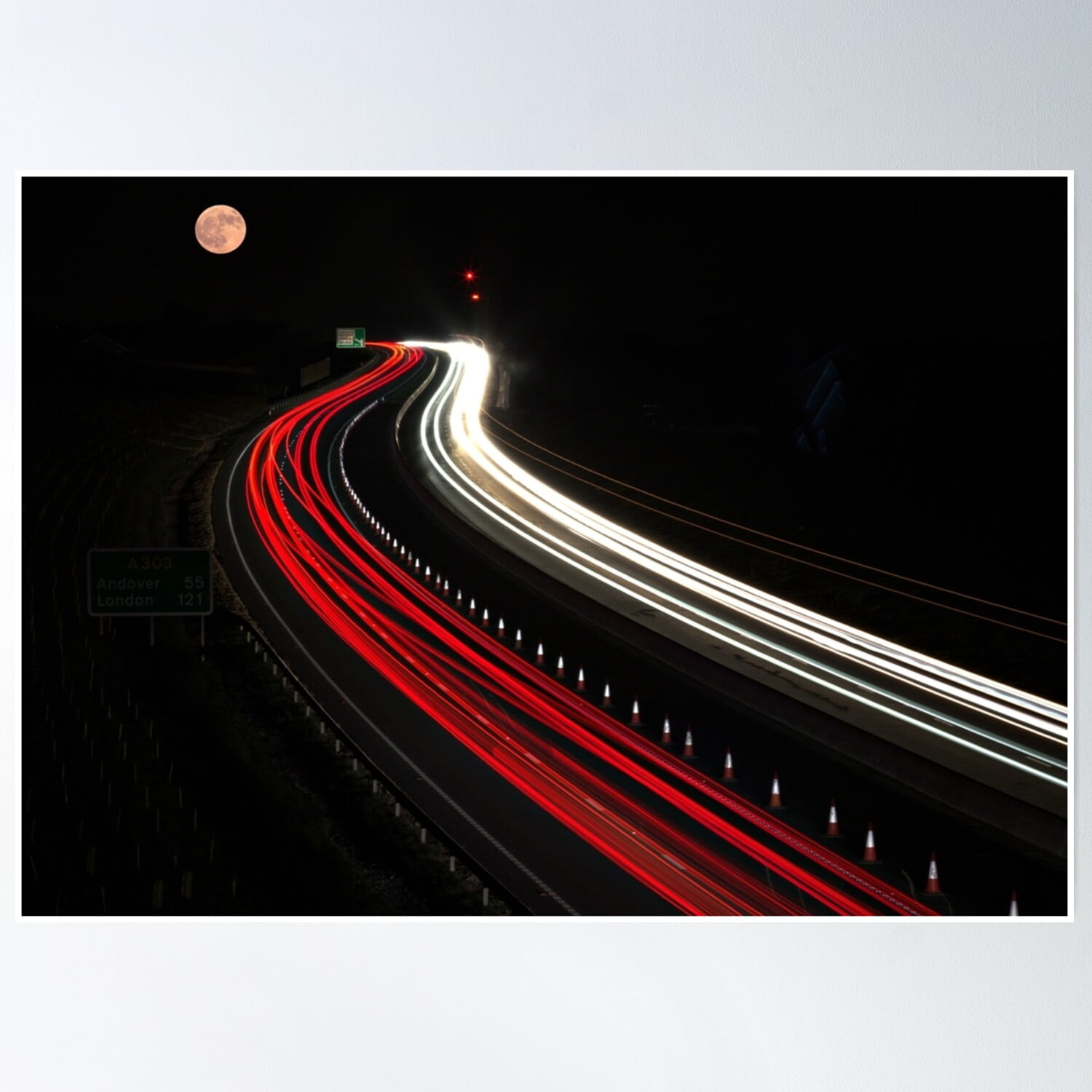 Moon Traffic Poster Wall Art, Modern Wall Decor, 12x18 UNFRAMED ...