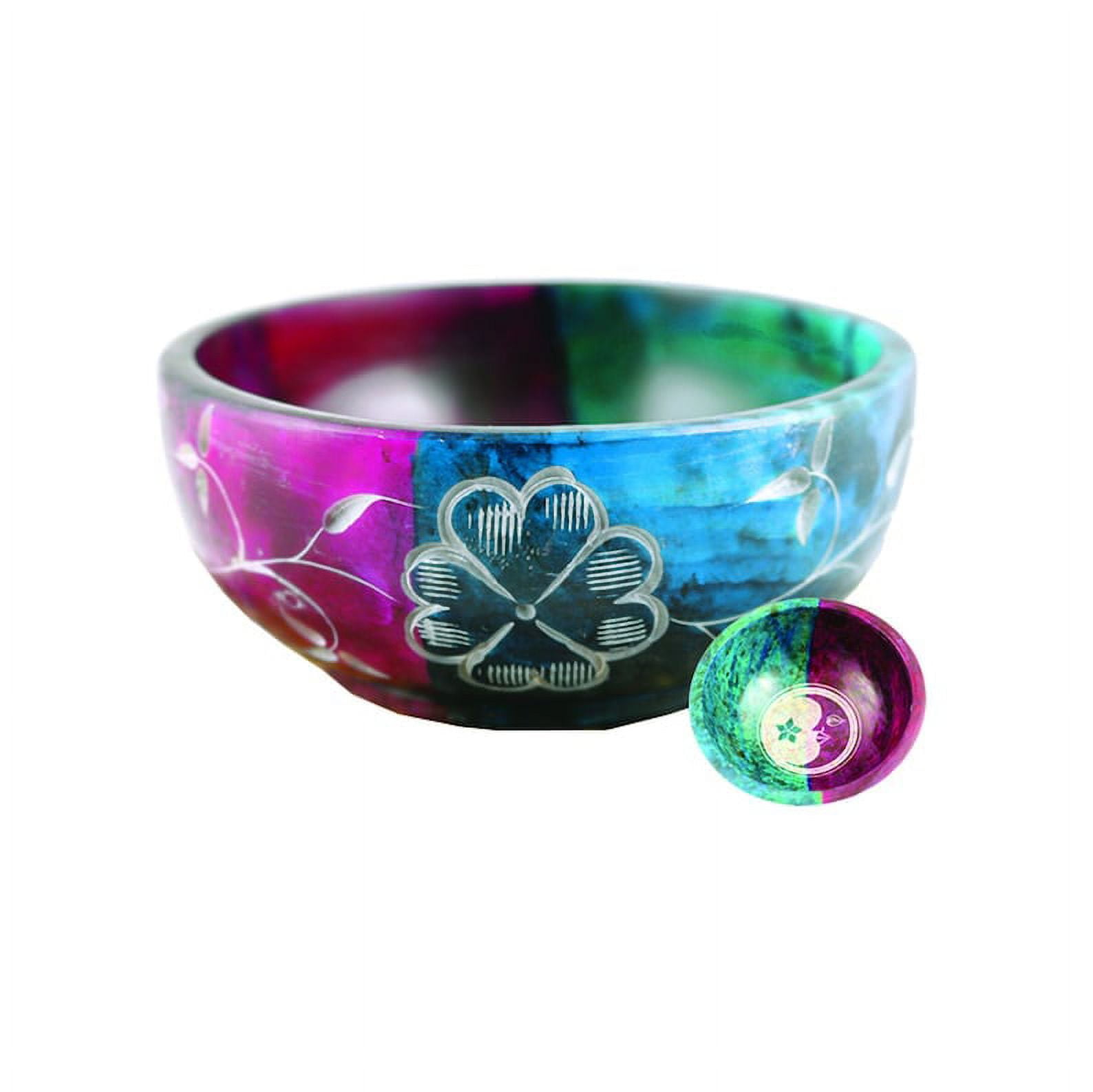 Moon Turquoise and Purple Hand Carved Stone Bwl Smudge Booon | 4" inch ...