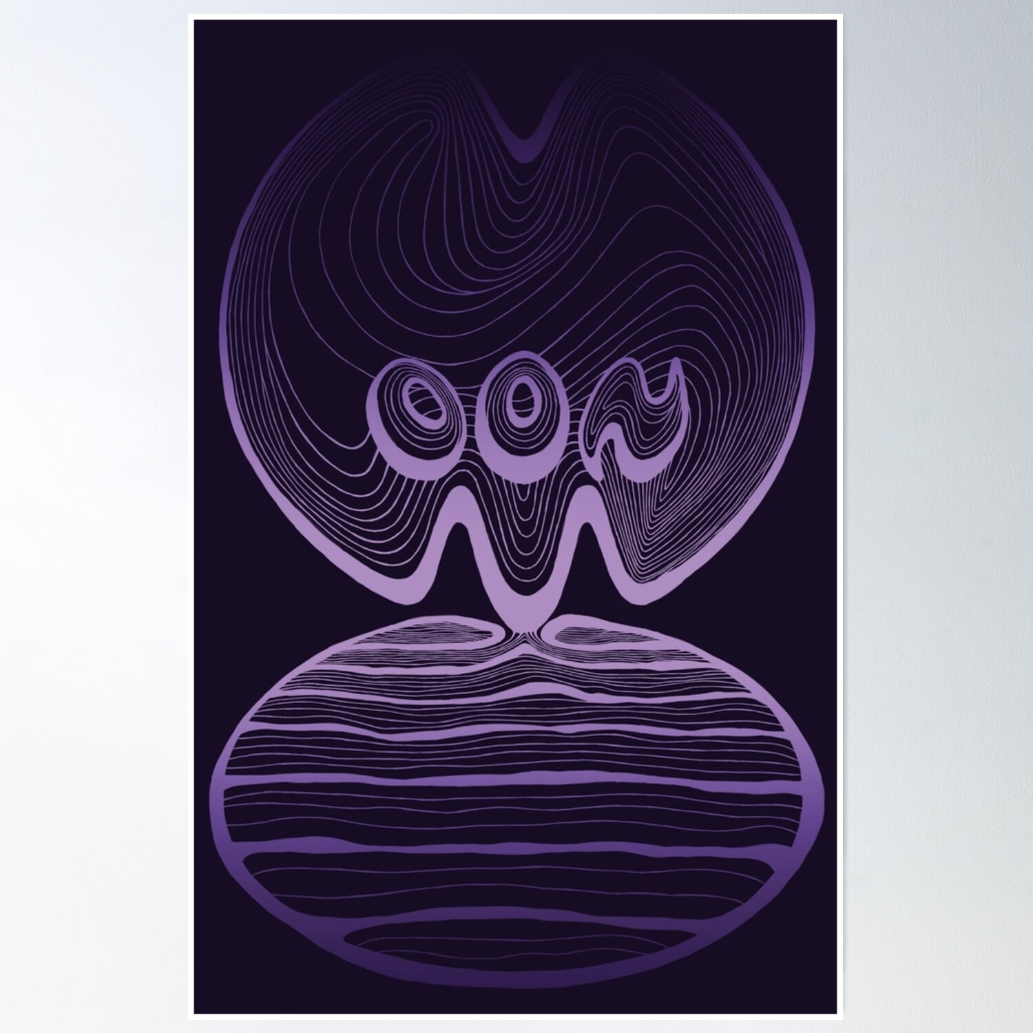 Moon Typography - Ultra Violet Poster Wall Art, Modern Wall Decor ...