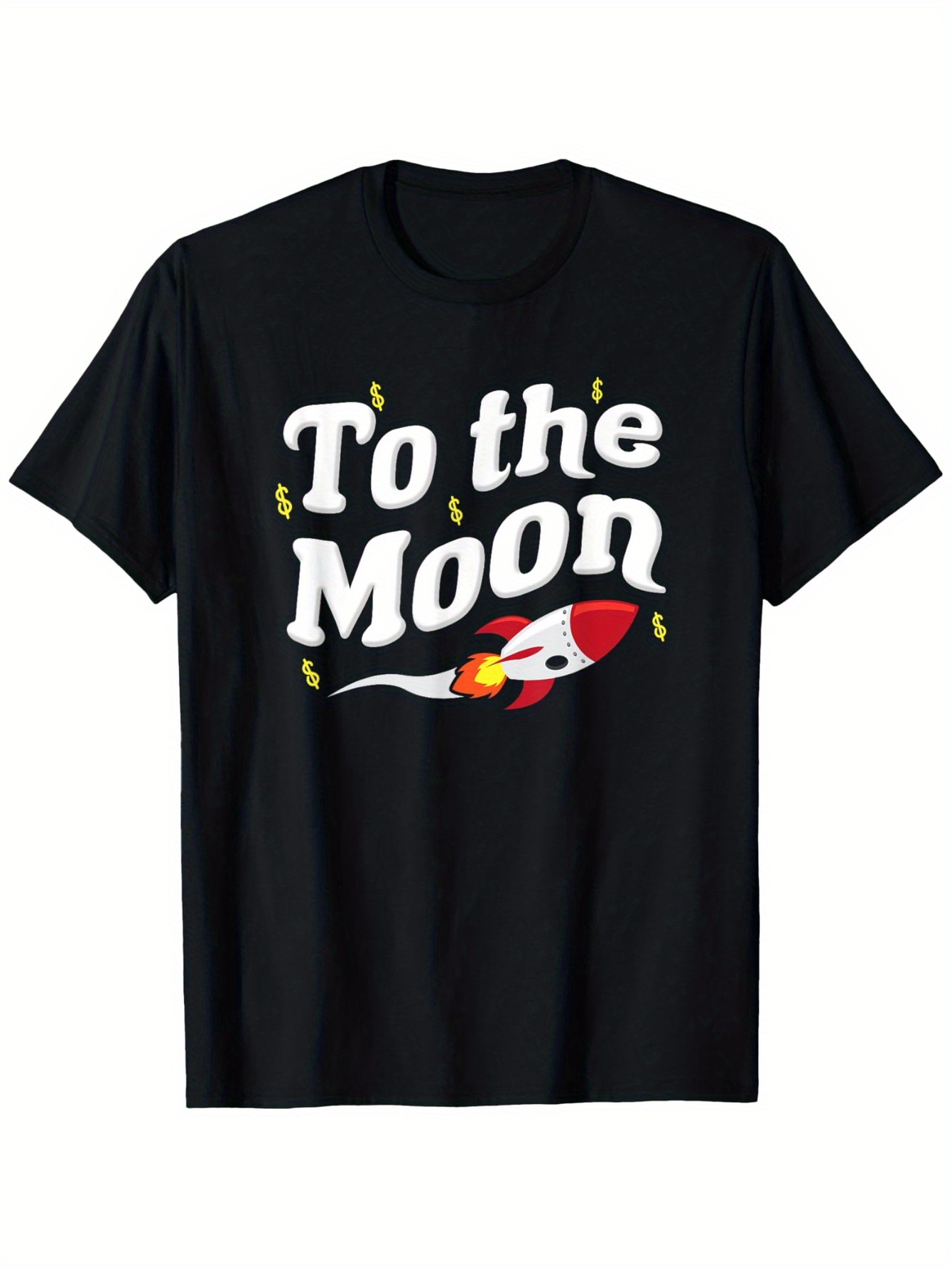 to The Moon Wall Street Stocks Stonks Meme T-Shirt - Black 100% Cotton ...