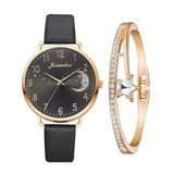 Moon Watch Crystal Stars Bracelet 2 Piece Set Watch and Anti-Tarnish ...