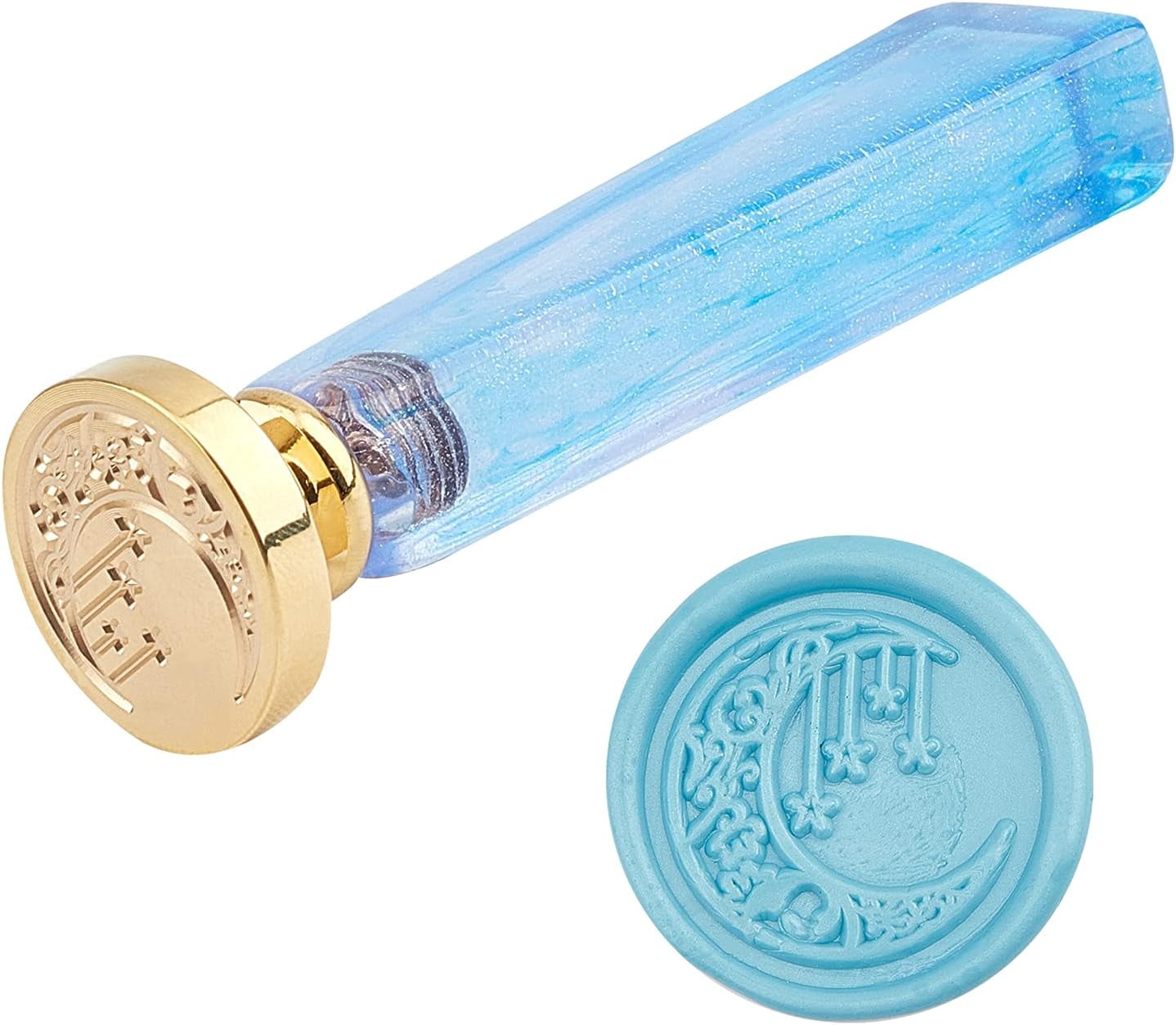 Moon Wax Seal Stamp Stars Vintage Sealing Wax Stamps 3.12" Acrylic ...