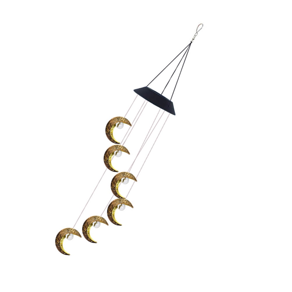 Moon Wind Chime Lamp Solar Hanging Powered Chimes Decor Decorate ...
