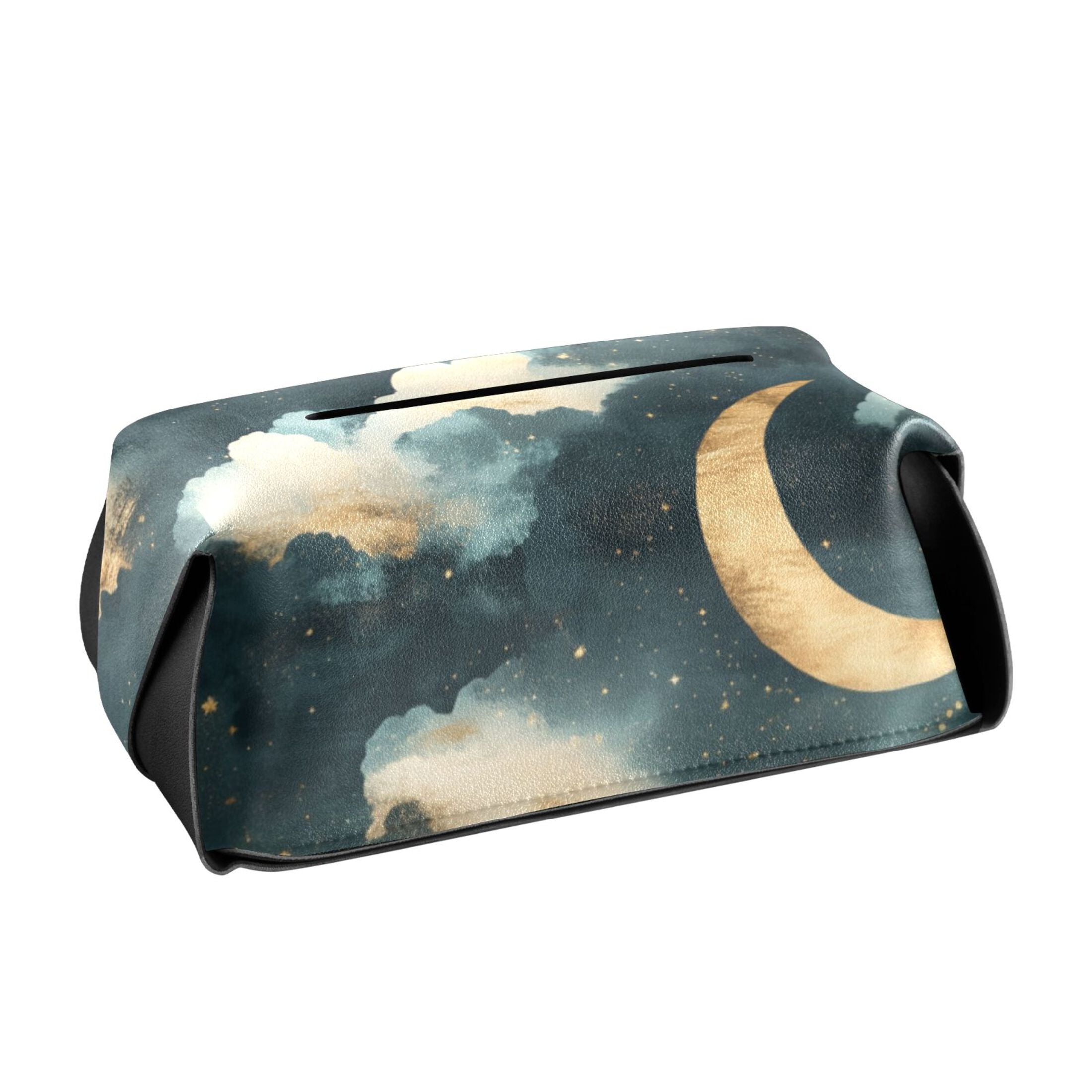Moon and Clouds Tissue Box Cover Leather Square Rectangle Tissue Box ...