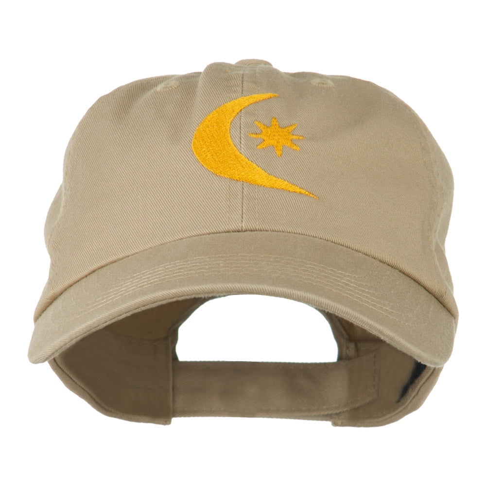 Moon and Star Embroidered Cap - Khaki OSFM - Walmart.com