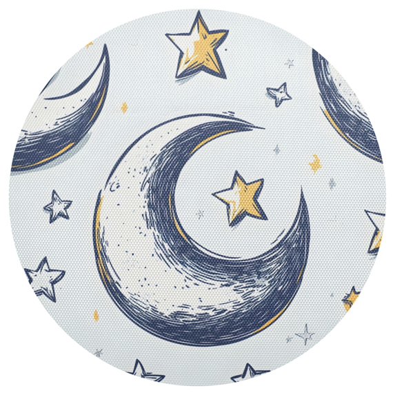 Moon and Stars 6-Piece 15.4in Durable PVC Plate Mats, Heat-Resistant ...