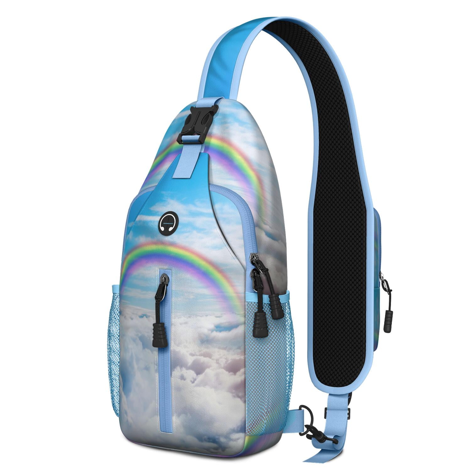 Moon and Stars Galaxy Sling Backpack, Celestial Space Nebula Crossbody ...