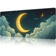 Moon and Stars Gaming Mouse Pad,Large Non-Slip Thick Stitched Edge ...